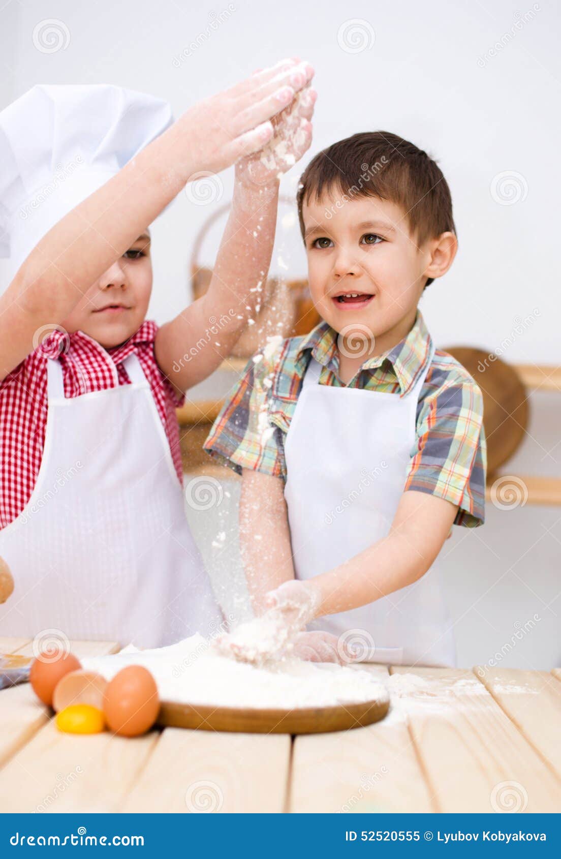 Children making bread stock image. Image of funny, girls - 52520555