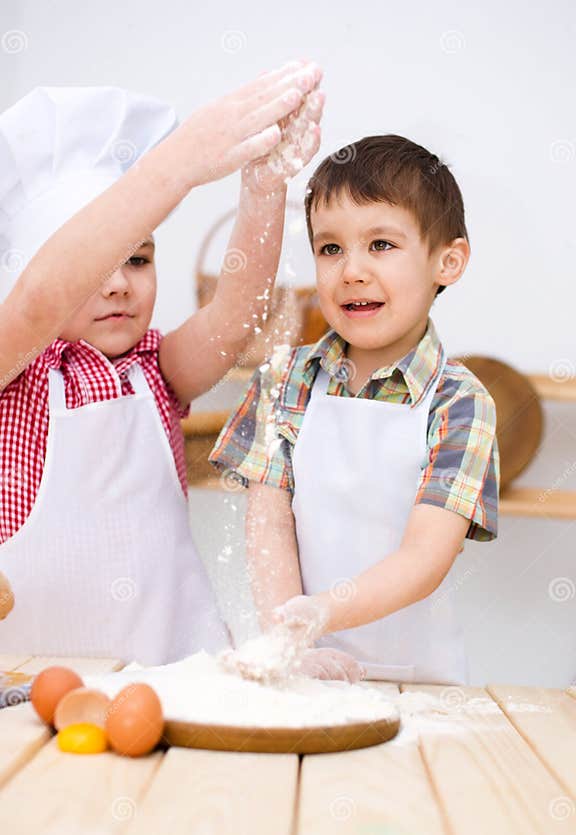 Children making bread stock image. Image of funny, girls - 52520555