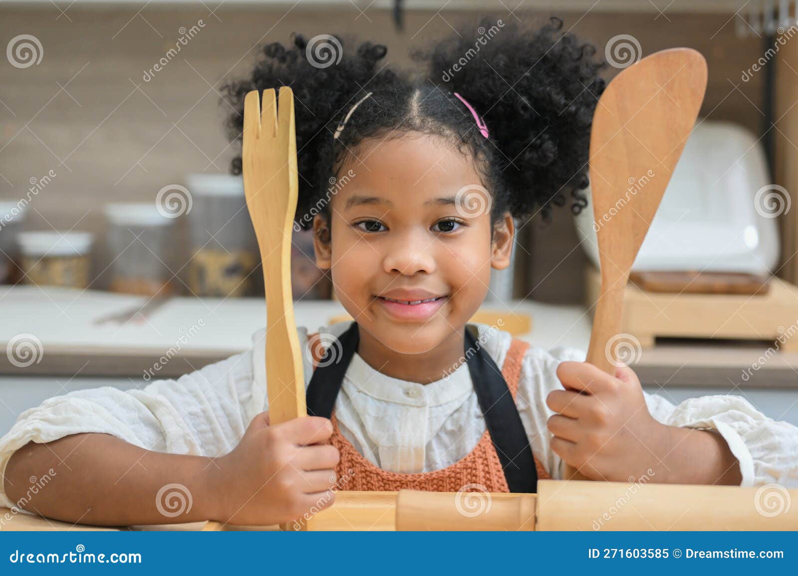 Children Making Bread in Kitchen, Kids Learning Kitchen Skill Stock ...