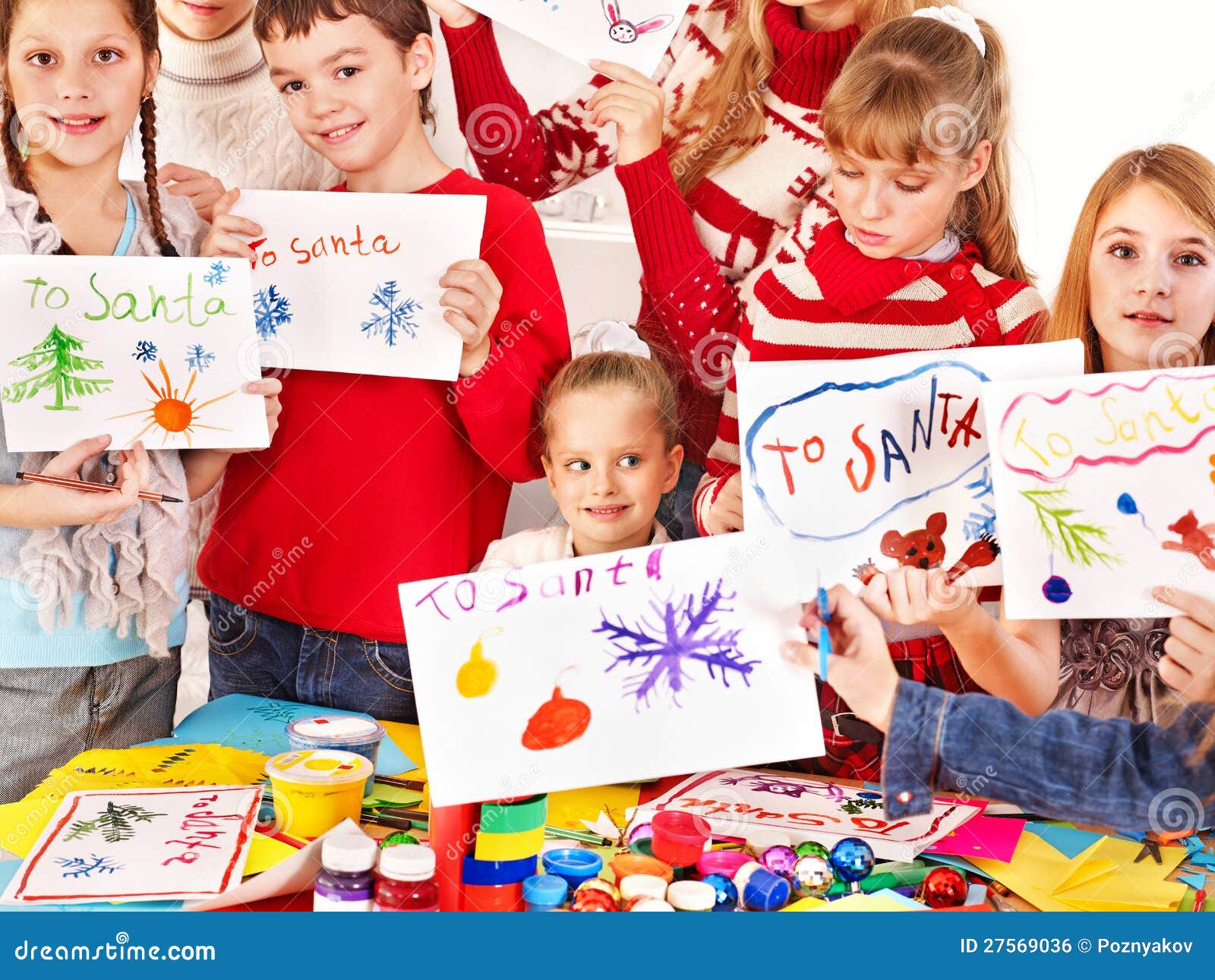 Children making card. stock photo. Image of class, kindergarden - 27569036