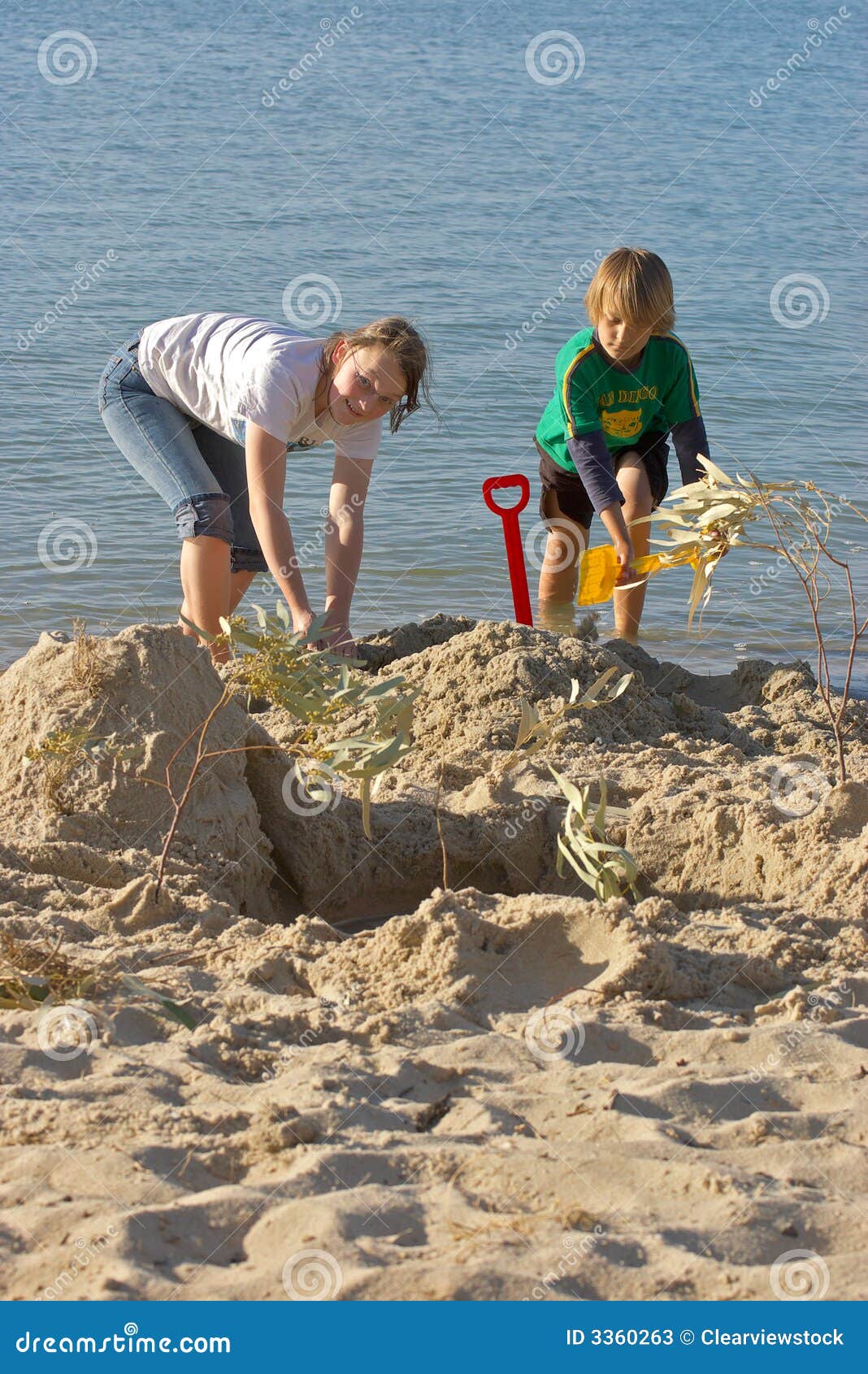 Children Making Sand Castles Stock Image - Image of playing, relaxing ...
