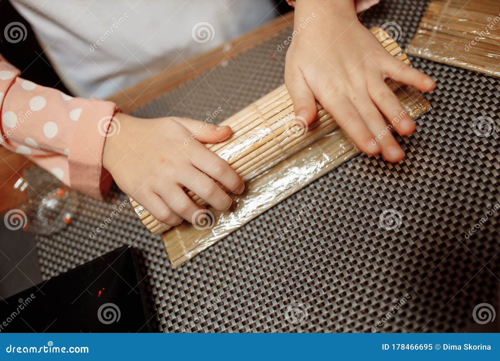 Sushi Master Chef Cutting Slim Slices Of Tuna Fish Sashimi In An ...
