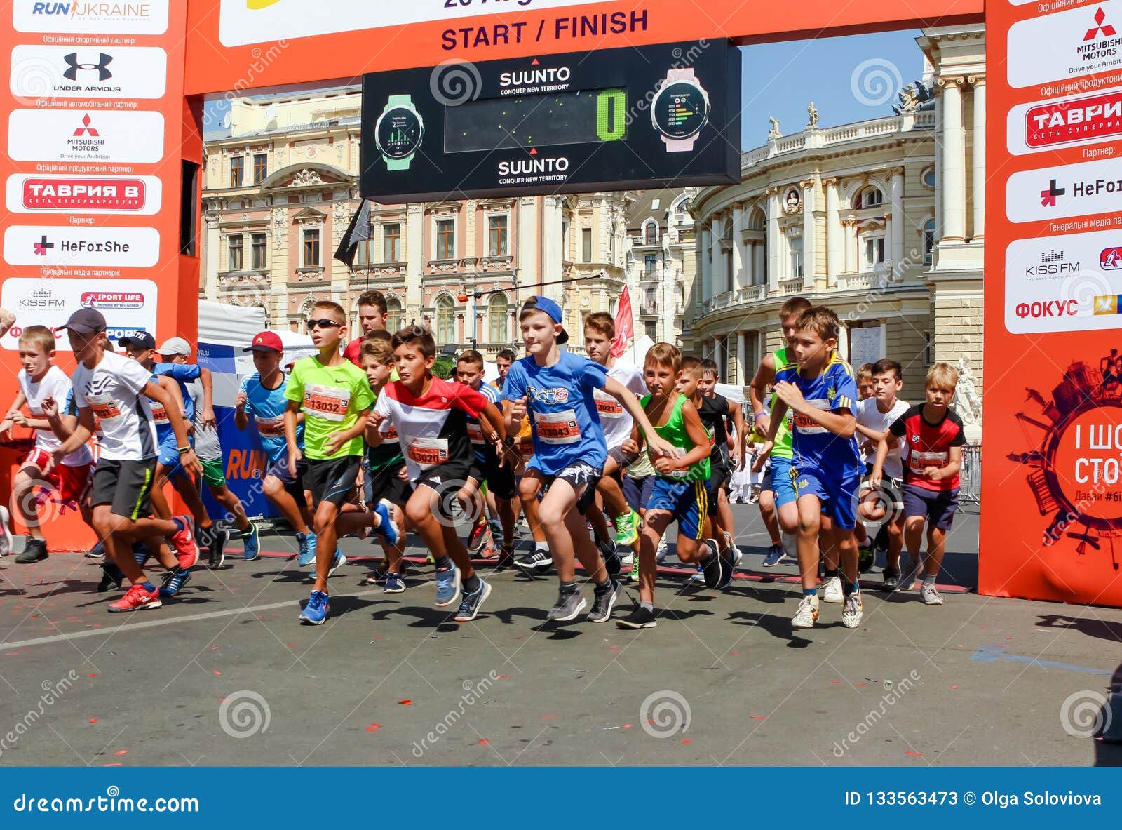 Children Marathon, Kids on Starting Line Editorial Stock Photo - Image ...