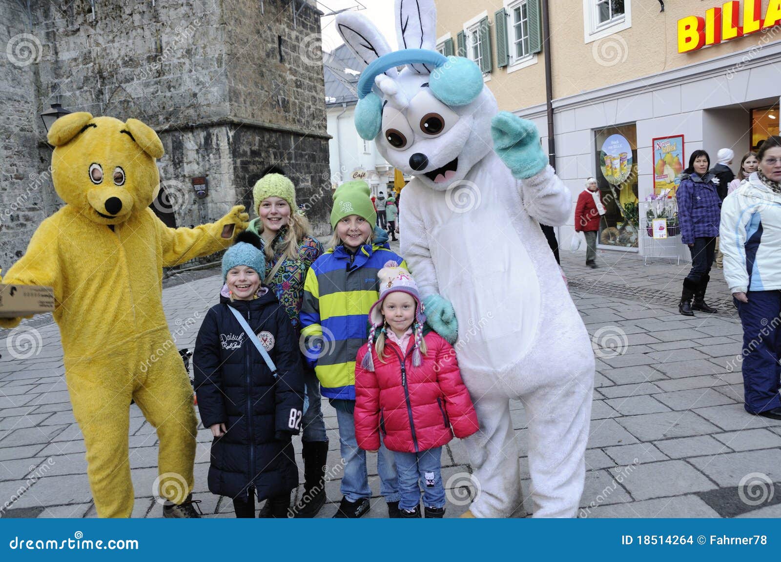 Children with mascots editorial stock image. Image of humor - 18514264