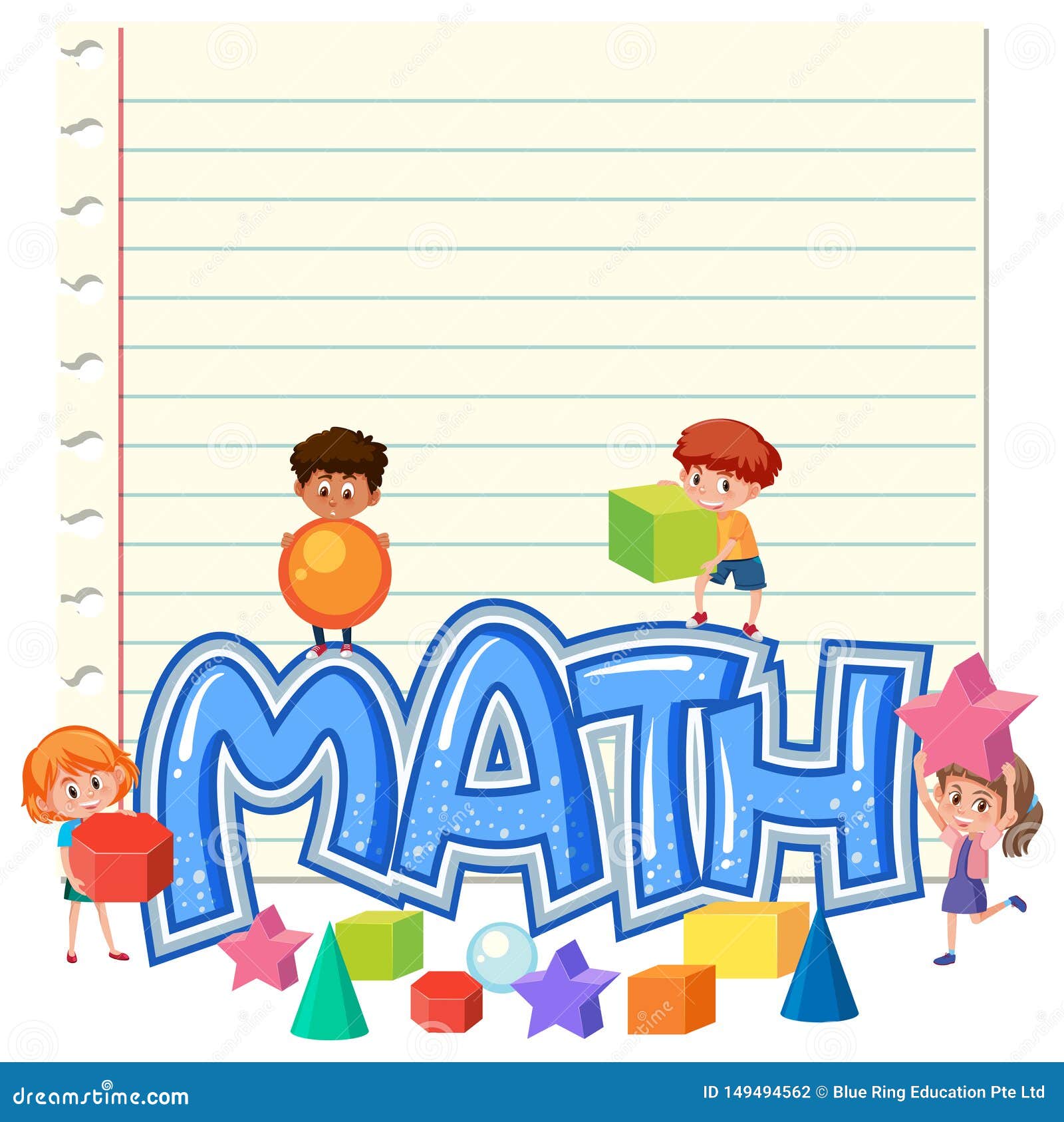 Children on Math Note Template Stock Vector - Illustration of ...