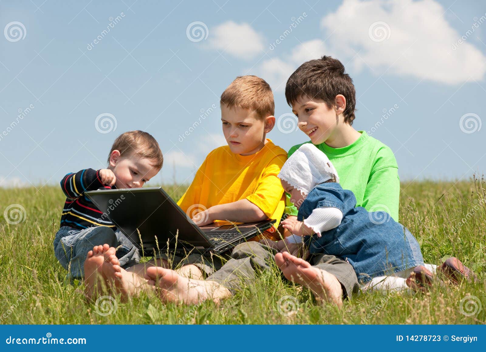 For children in the meadow stock image. Image of excitement - 14278723
