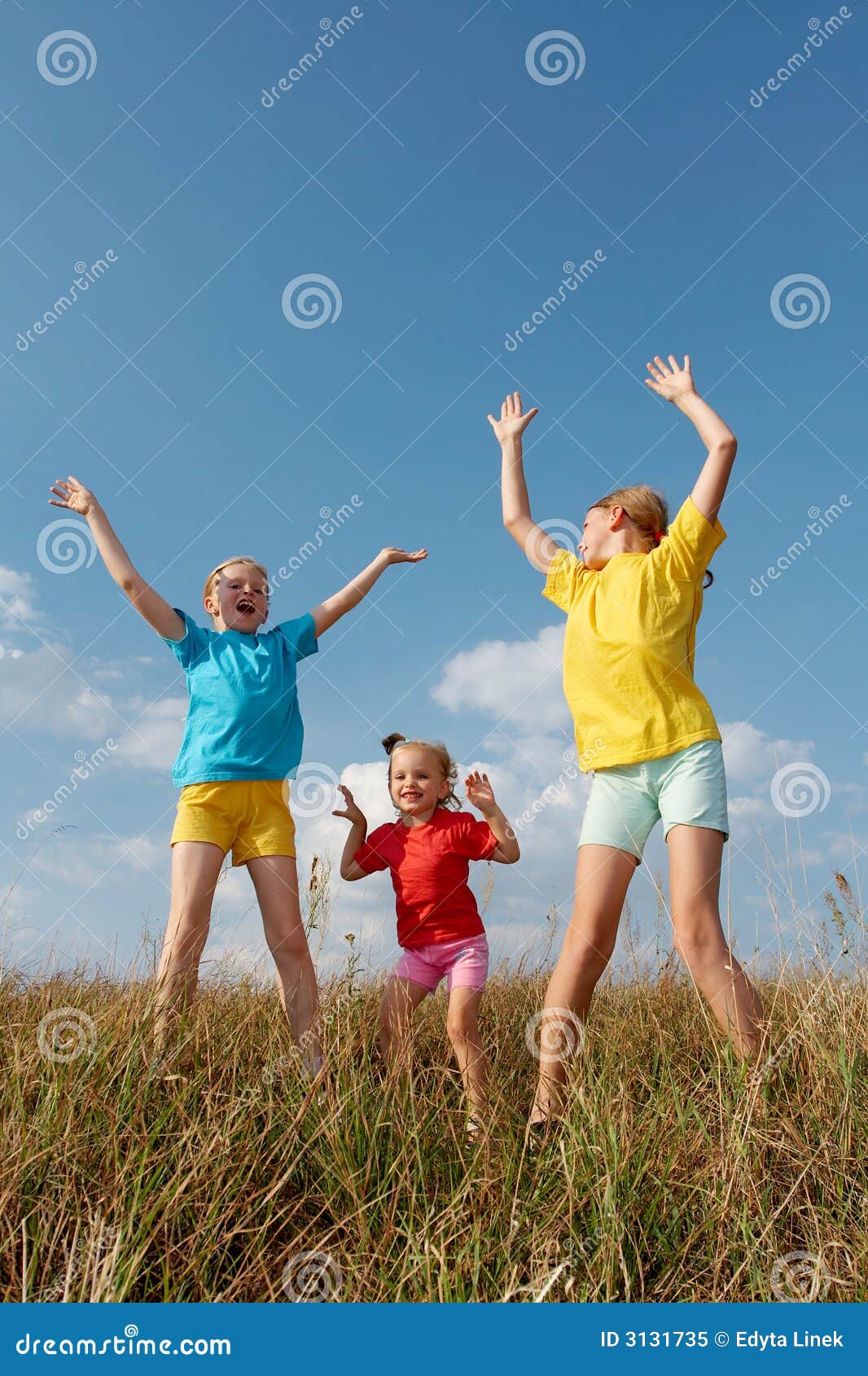 Children on a meadow stock image. Image of happy, colourful - 3131735