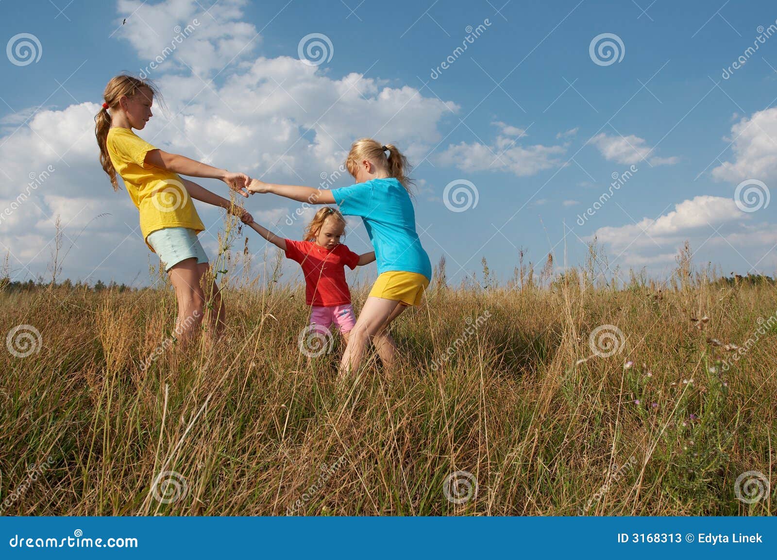 Children on a meadow stock image. Image of colour, color - 3168313
