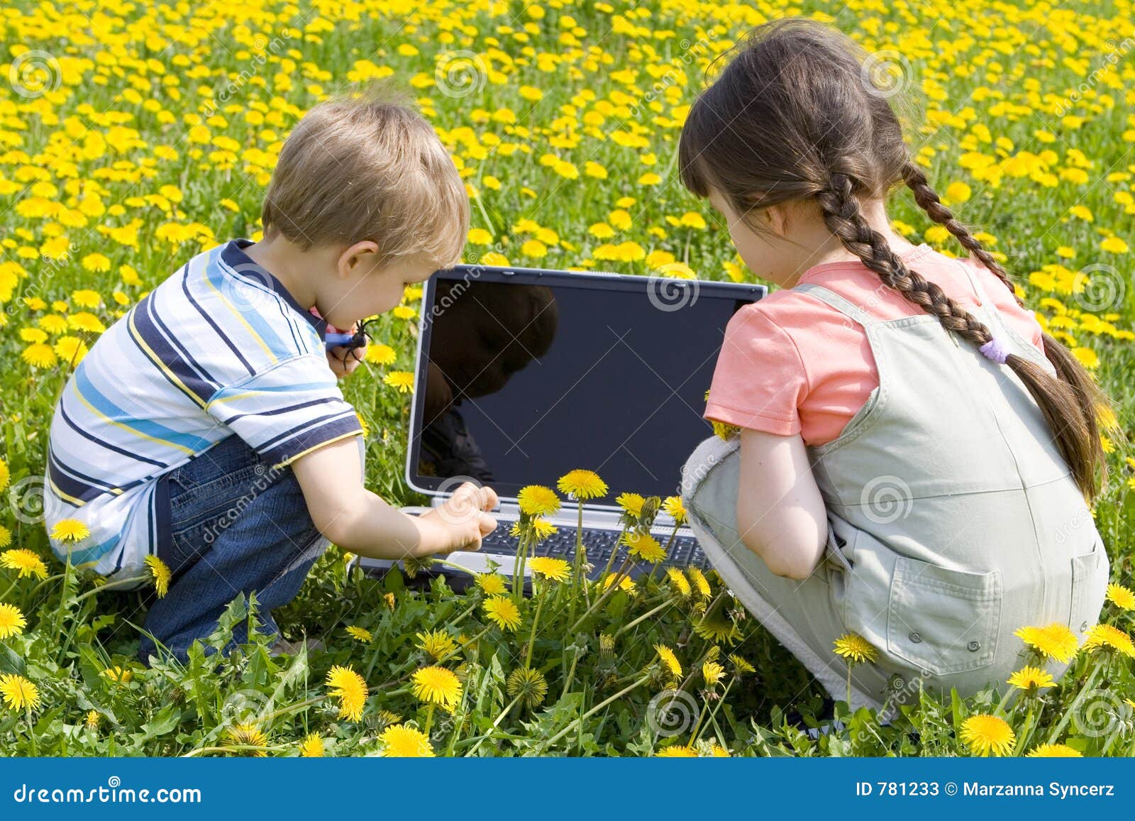 Children on meadow stock image. Image of kids, eyes, brothers - 781233