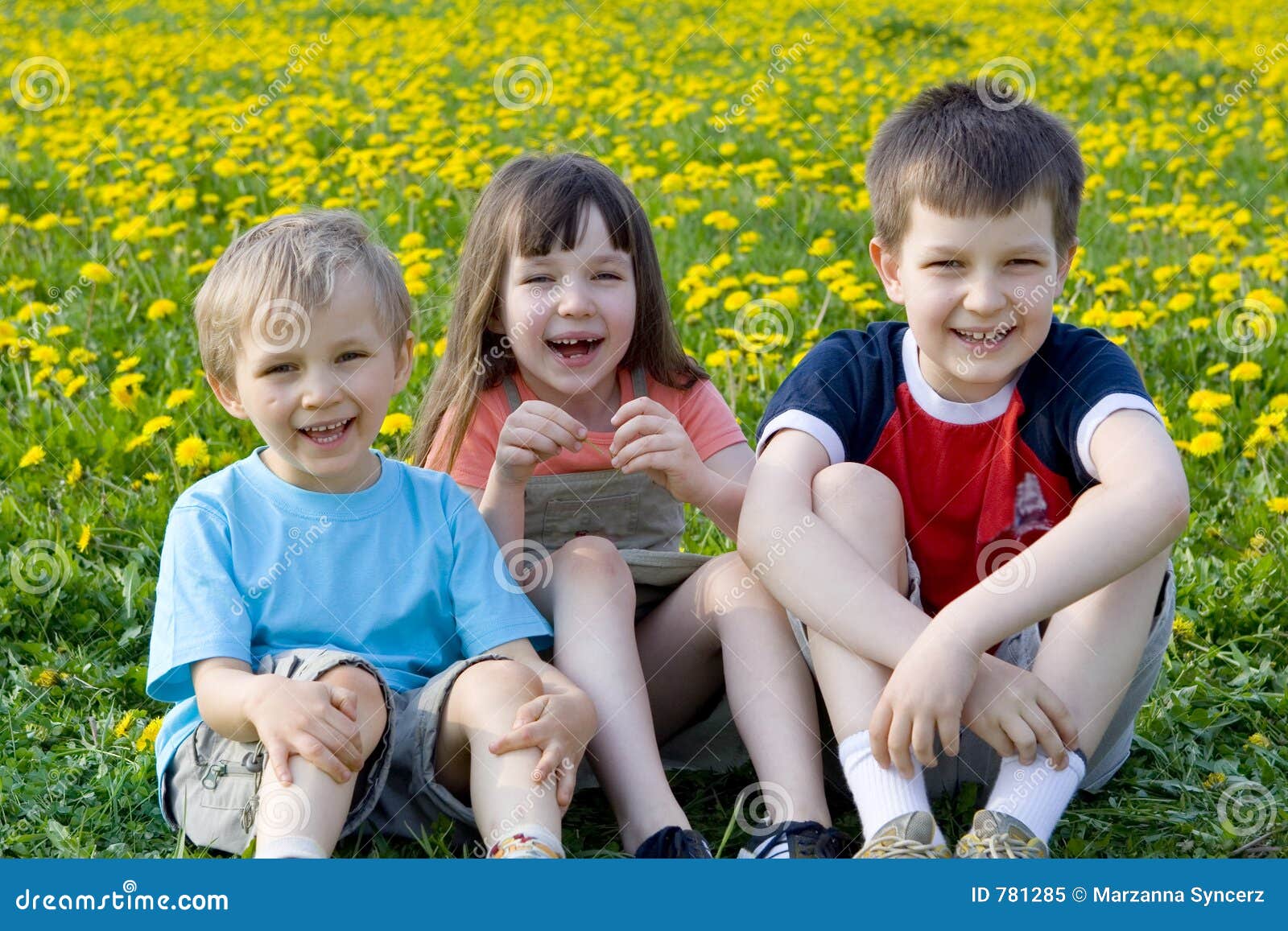 Children on the meadow stock image. Image of children, meadow - 781285