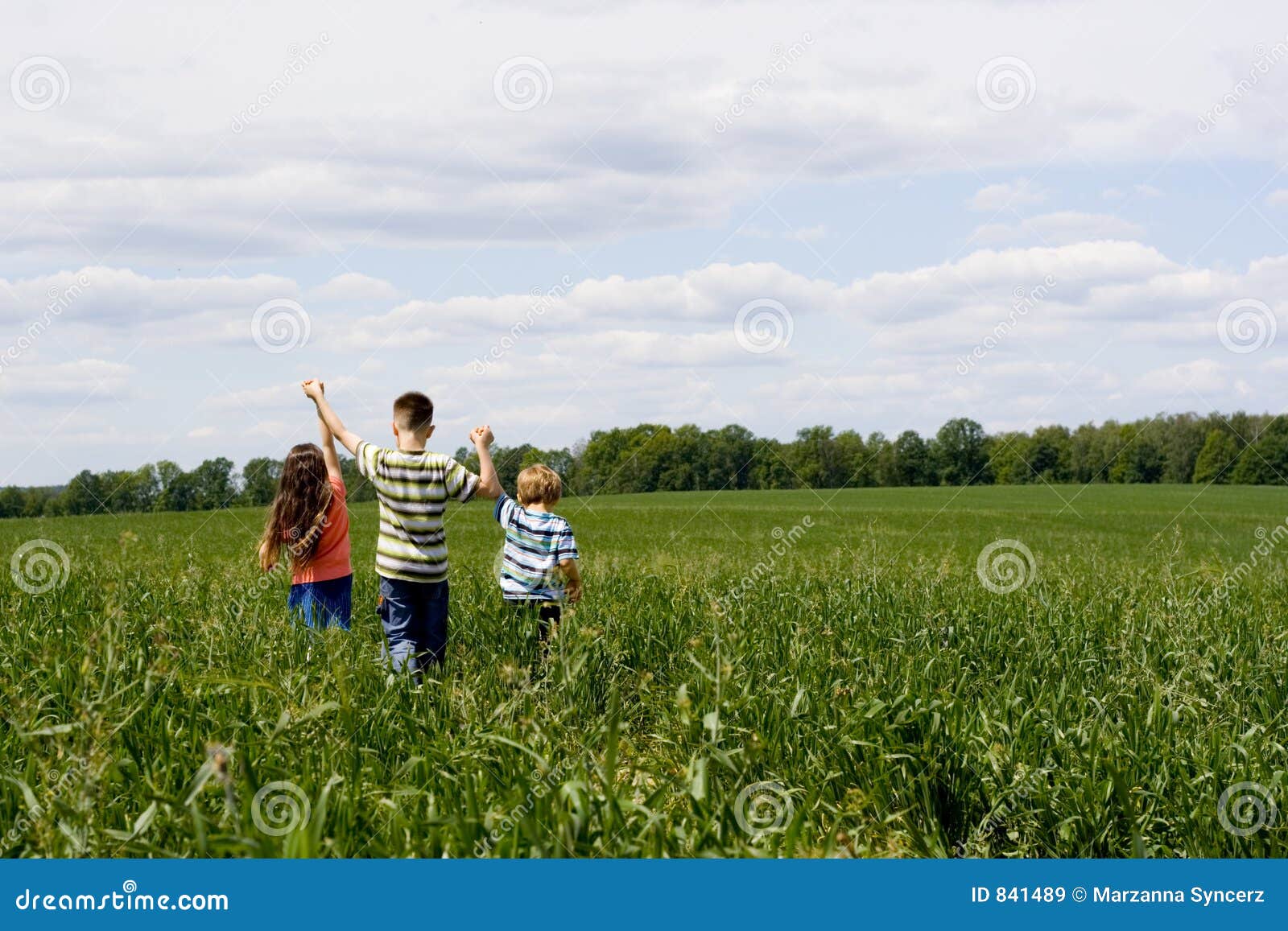 Children on meadow stock image. Image of happiness, hair - 841489