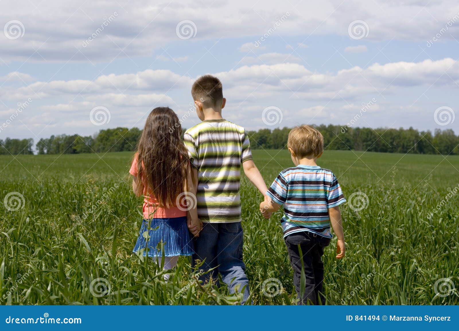 Children on meadow stock photo. Image of brothers, kids - 841494