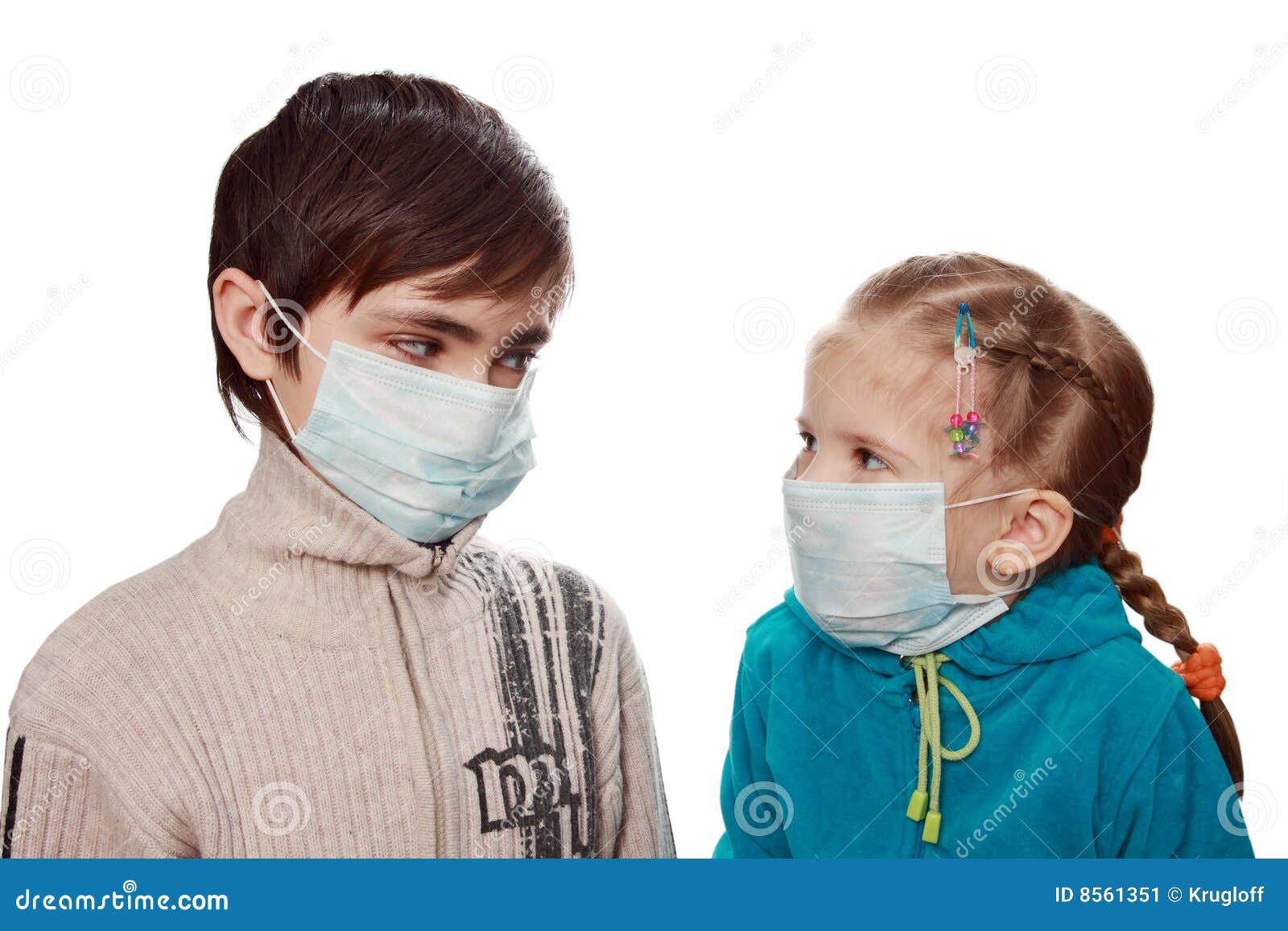 Children in medical masks stock image. Image of pain, girl - 8561351