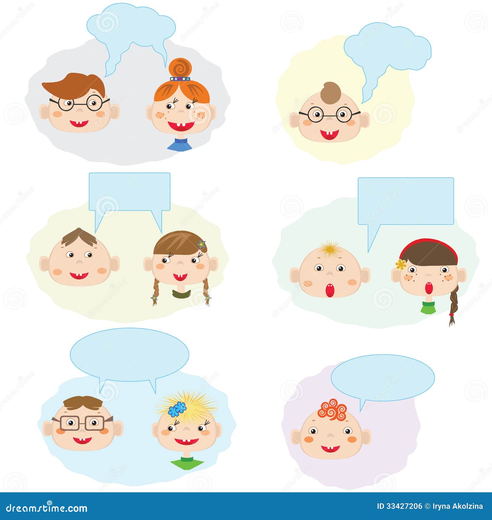 Children with messages. stock vector. Illustration of speak - 33427206