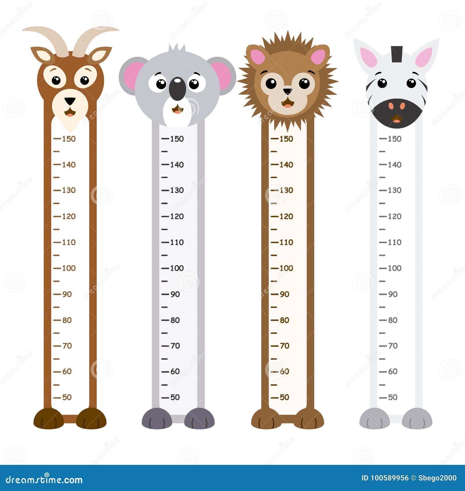 Children Meter Wall With A Cute Smiling Cartoon Snail And Measuring ...