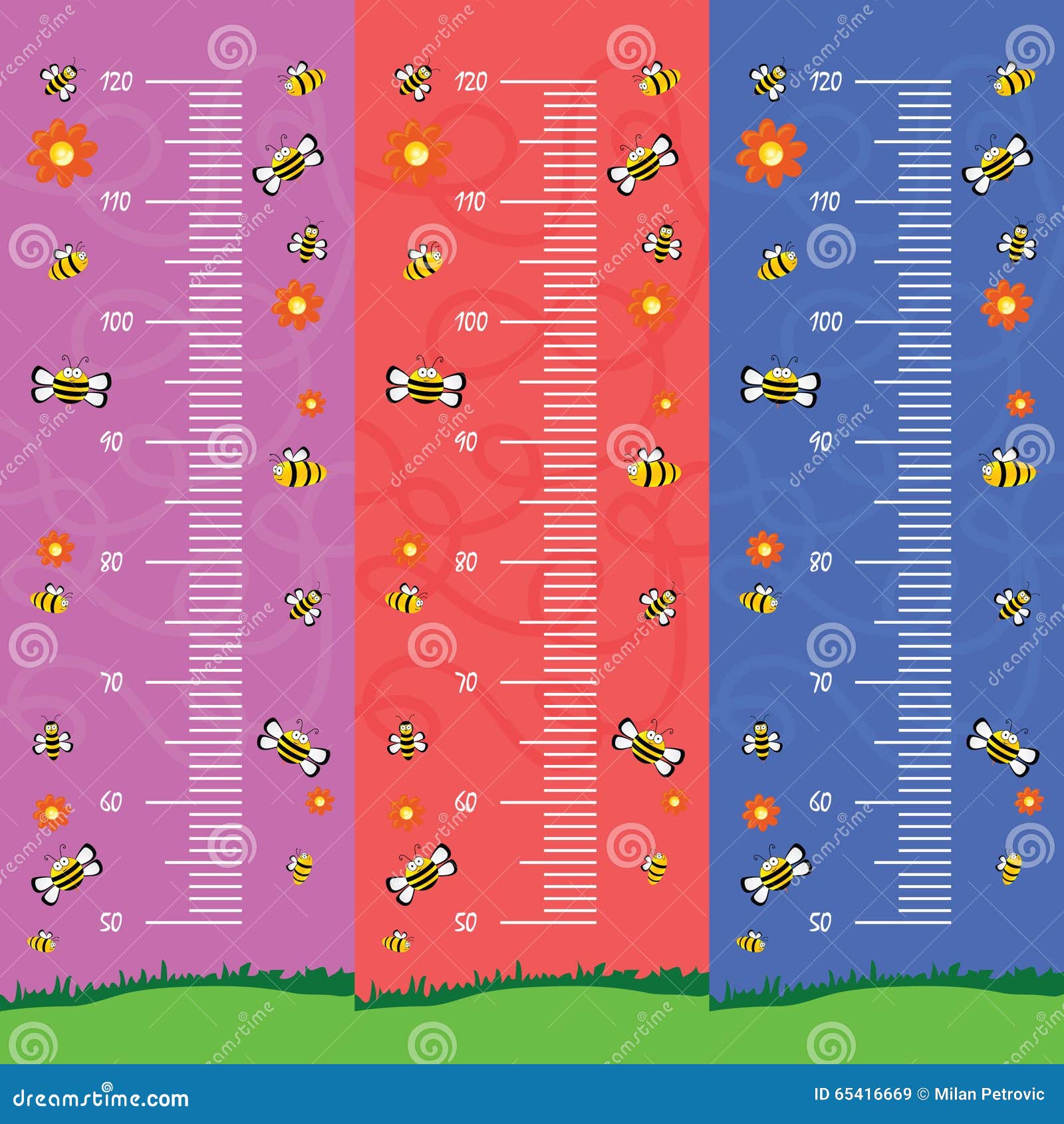 Children Meter Wall Cartoon Illustration Stock Vector - Illustration of ...