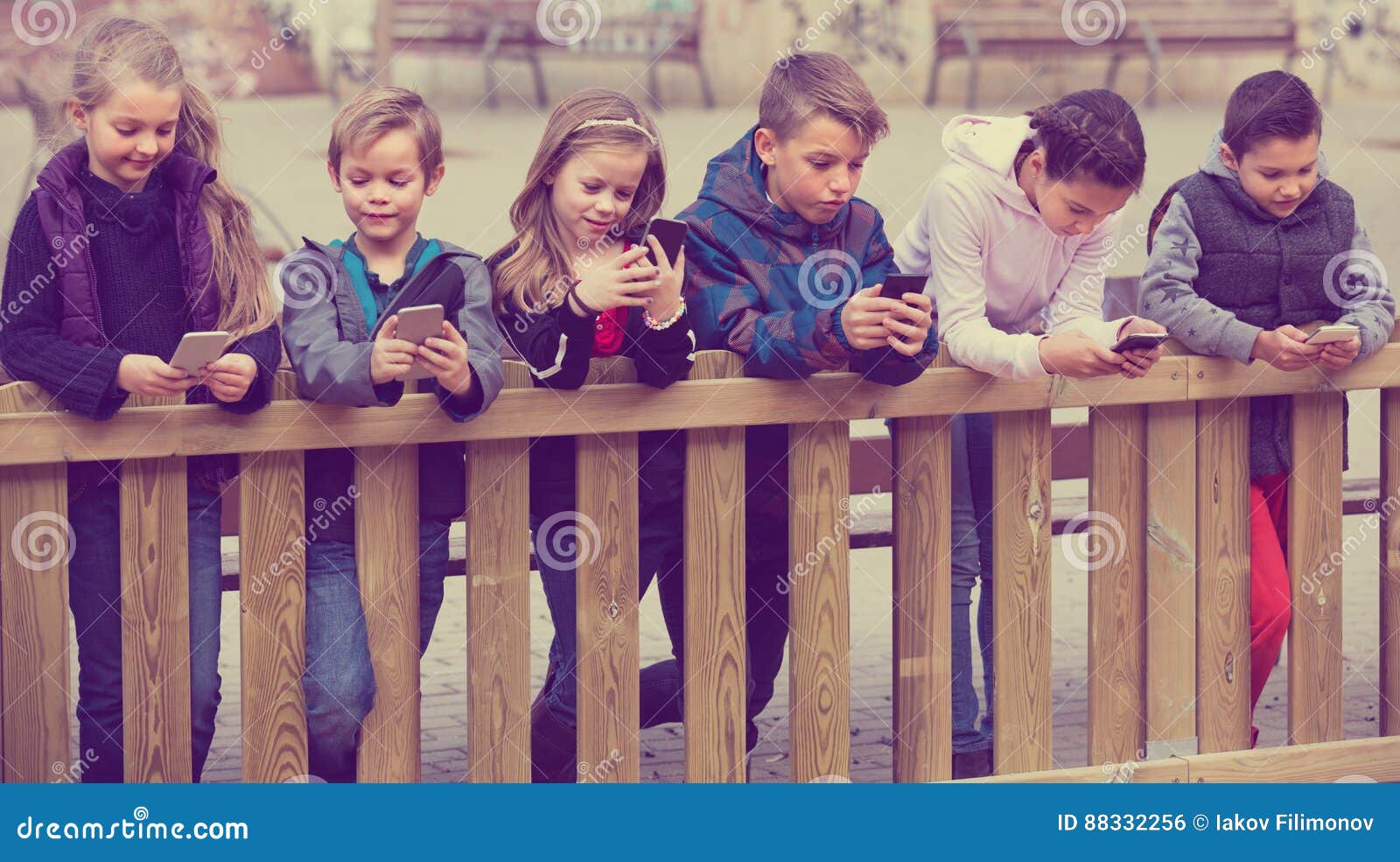 Children With Devices Stock Image | CartoonDealer.com #86232535