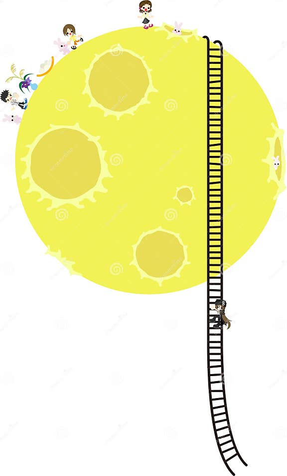 Children on the moon stock vector. Illustration of fantasy - 26279709