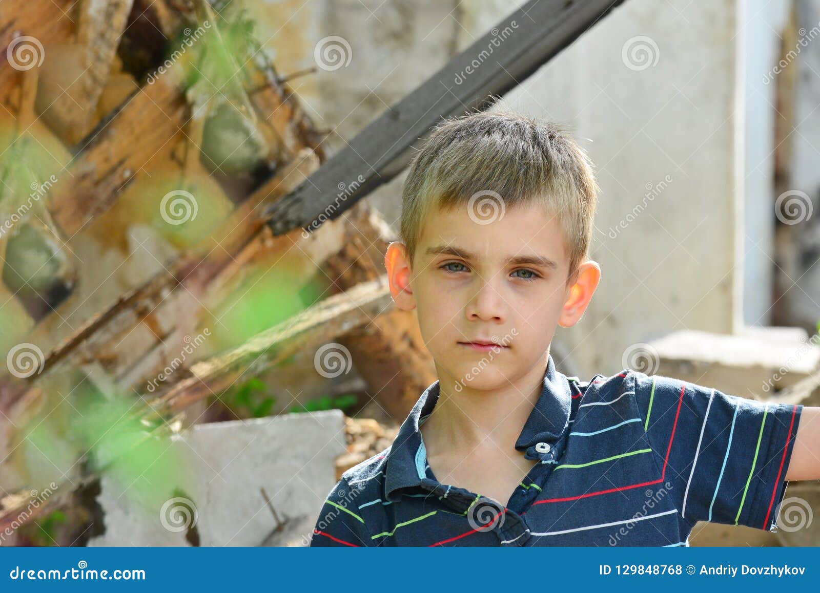 Children are Near the Ruined House, the Concept of Natural Disaster ...