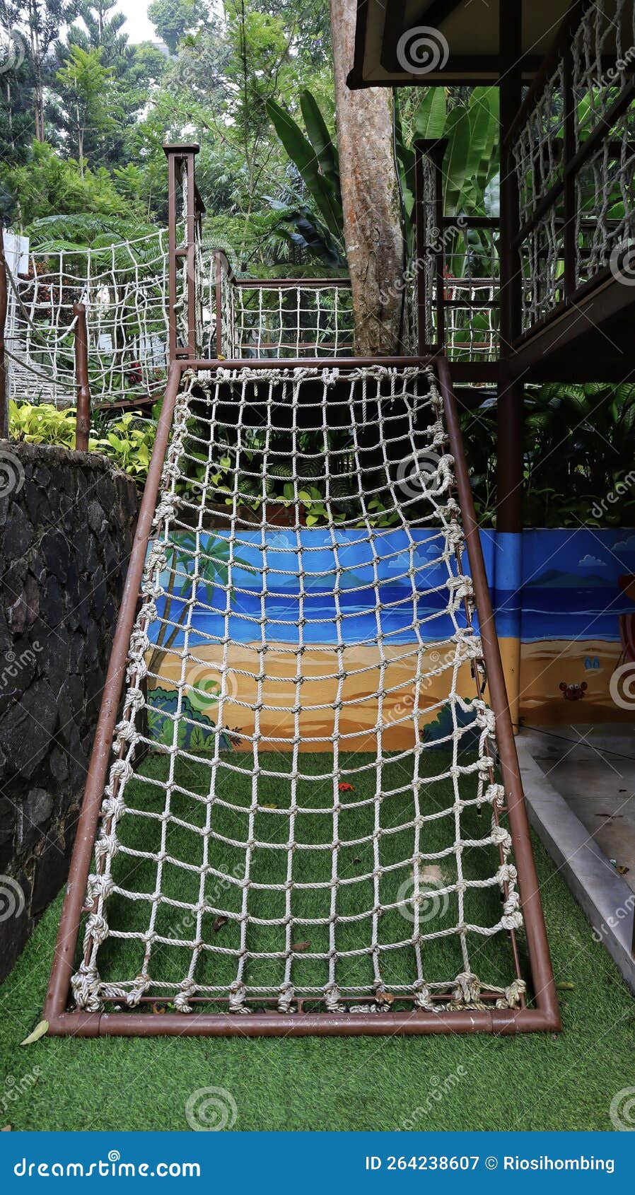 Children Net Climbing at the Playground Stock Image - Image of ...