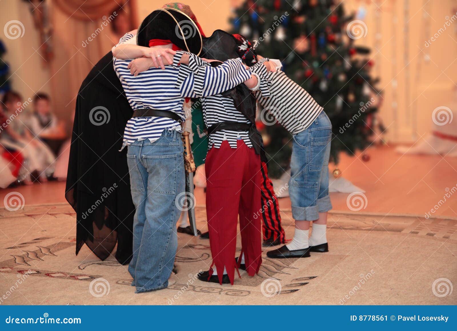 Children on New Year S Masquerade Stock Image - Image of look, pirate ...