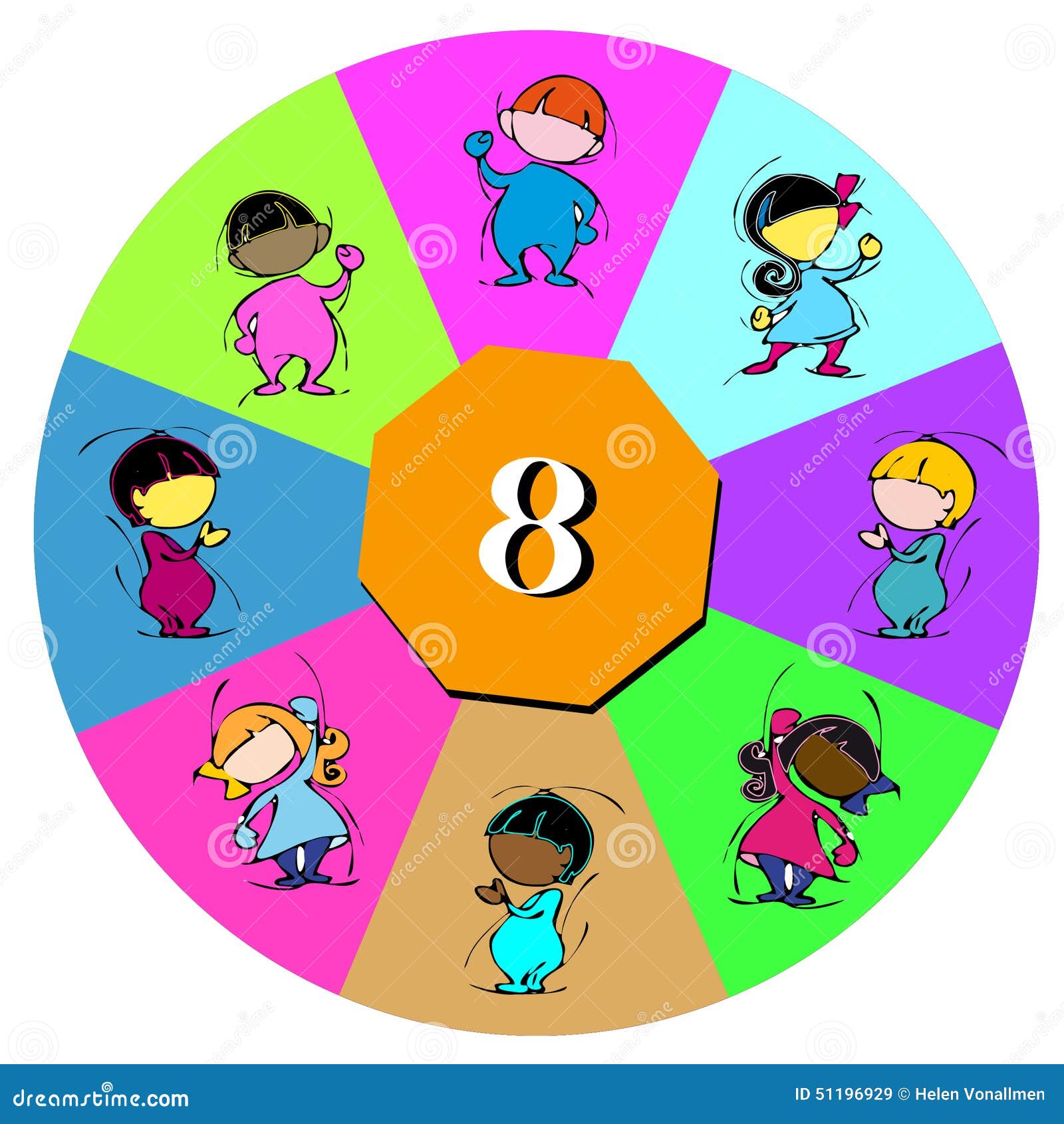 Number Eight for Children or Baby Cartoon Stock Vector - Illustration ...
