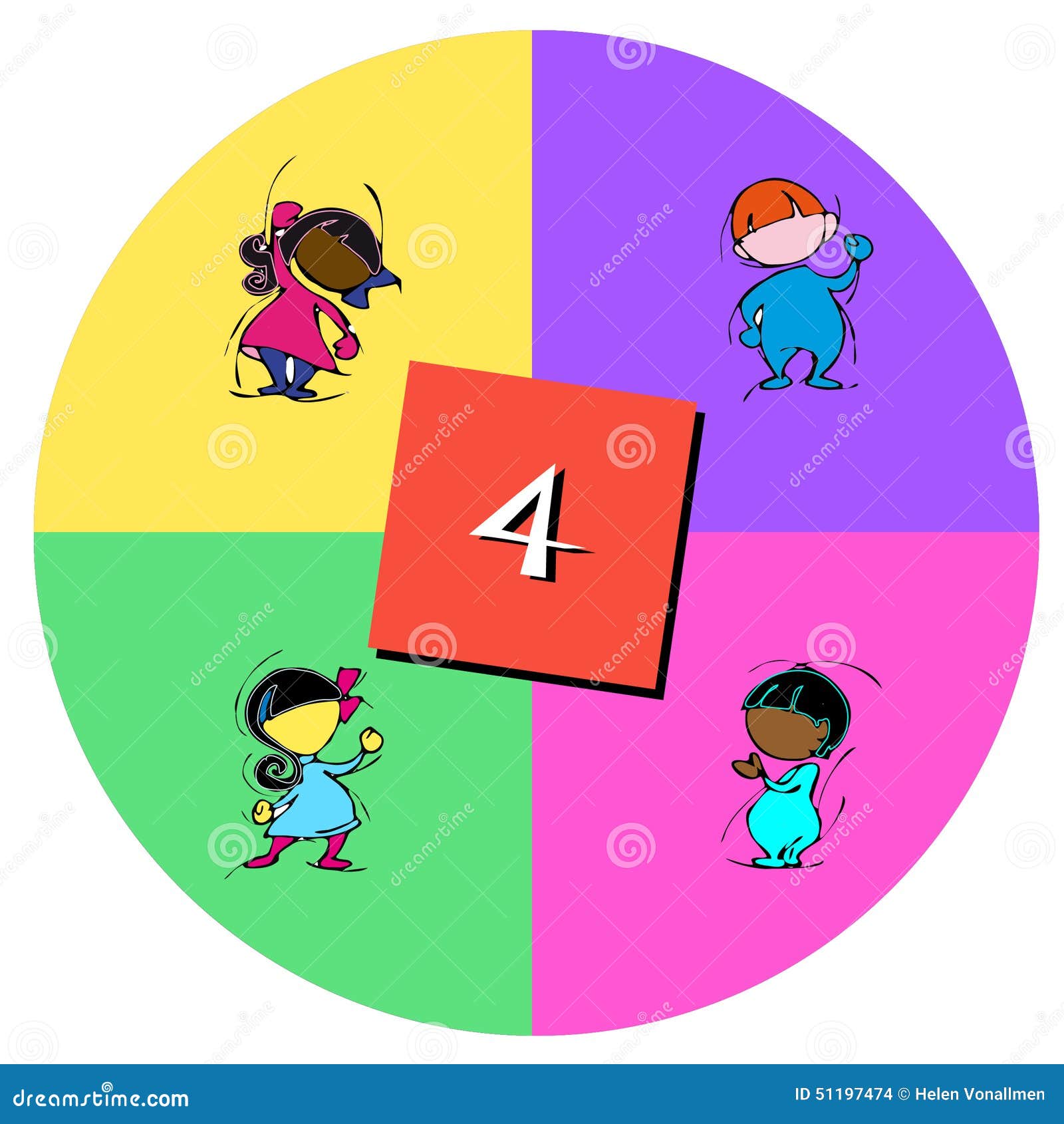 Number Four for Children or Baby Cartoon Stock Vector - Illustration of ...