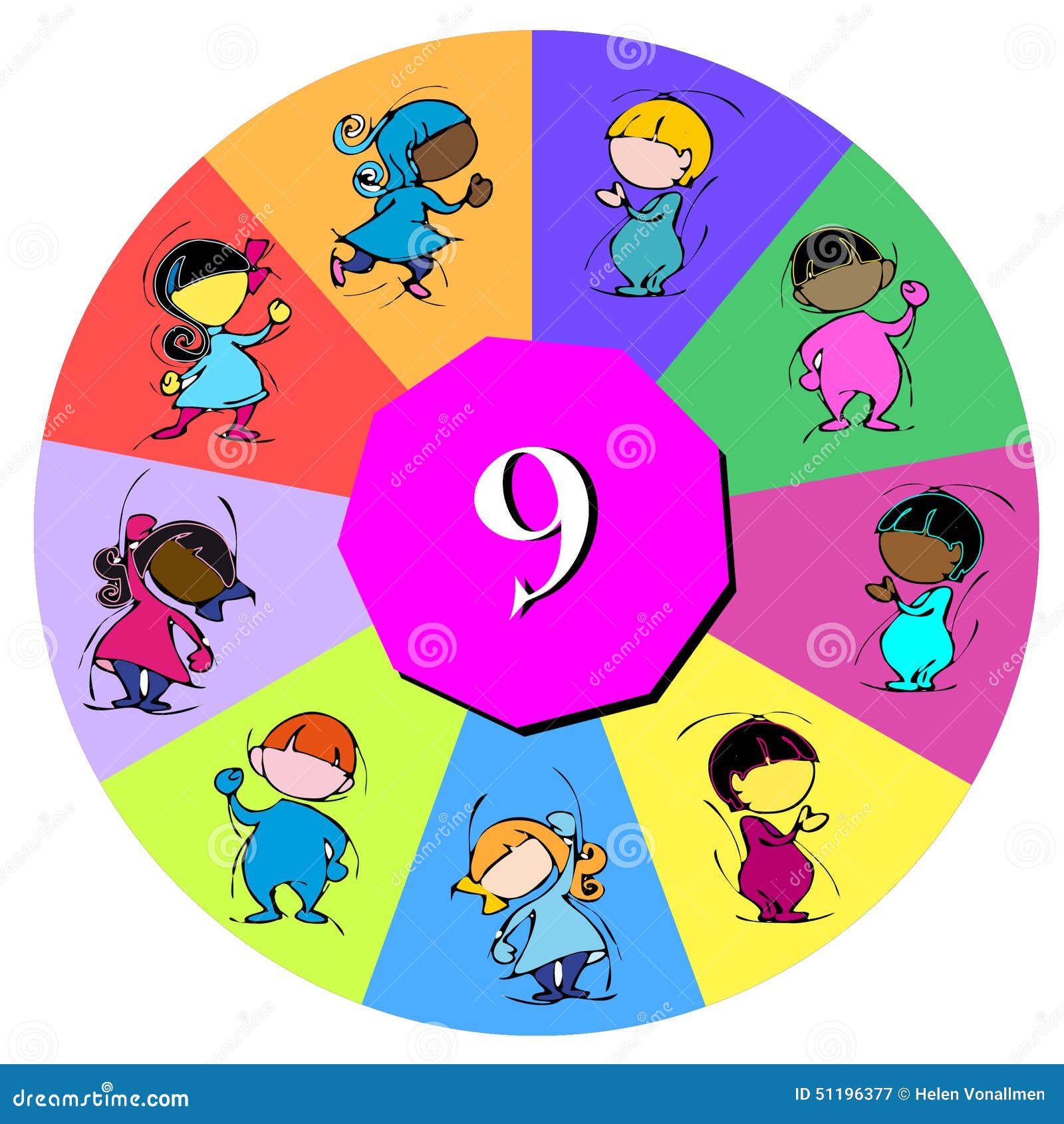 Number Nine for Children or Baby Cartoon Stock Vector - Illustration of ...