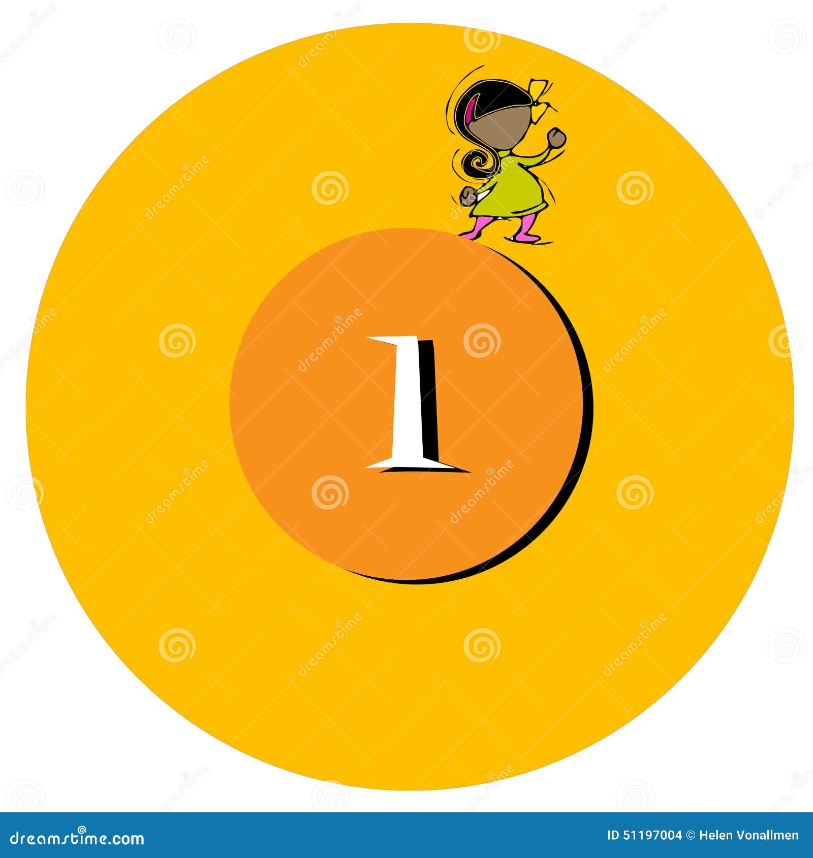 Number One for Children or Baby Cartoon Stock Vector - Illustration of ...