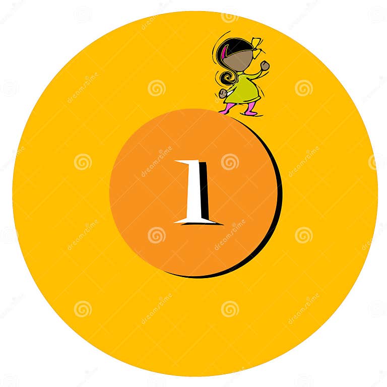 Number One for Children or Baby Cartoon Stock Vector - Illustration of ...