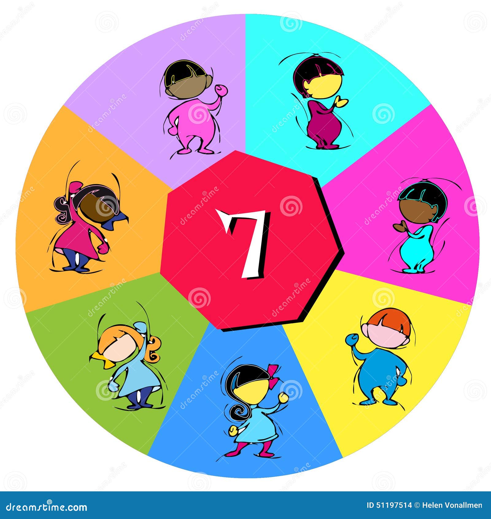 Number Seven for Children or Baby Cartoon Stock Vector - Illustration ...