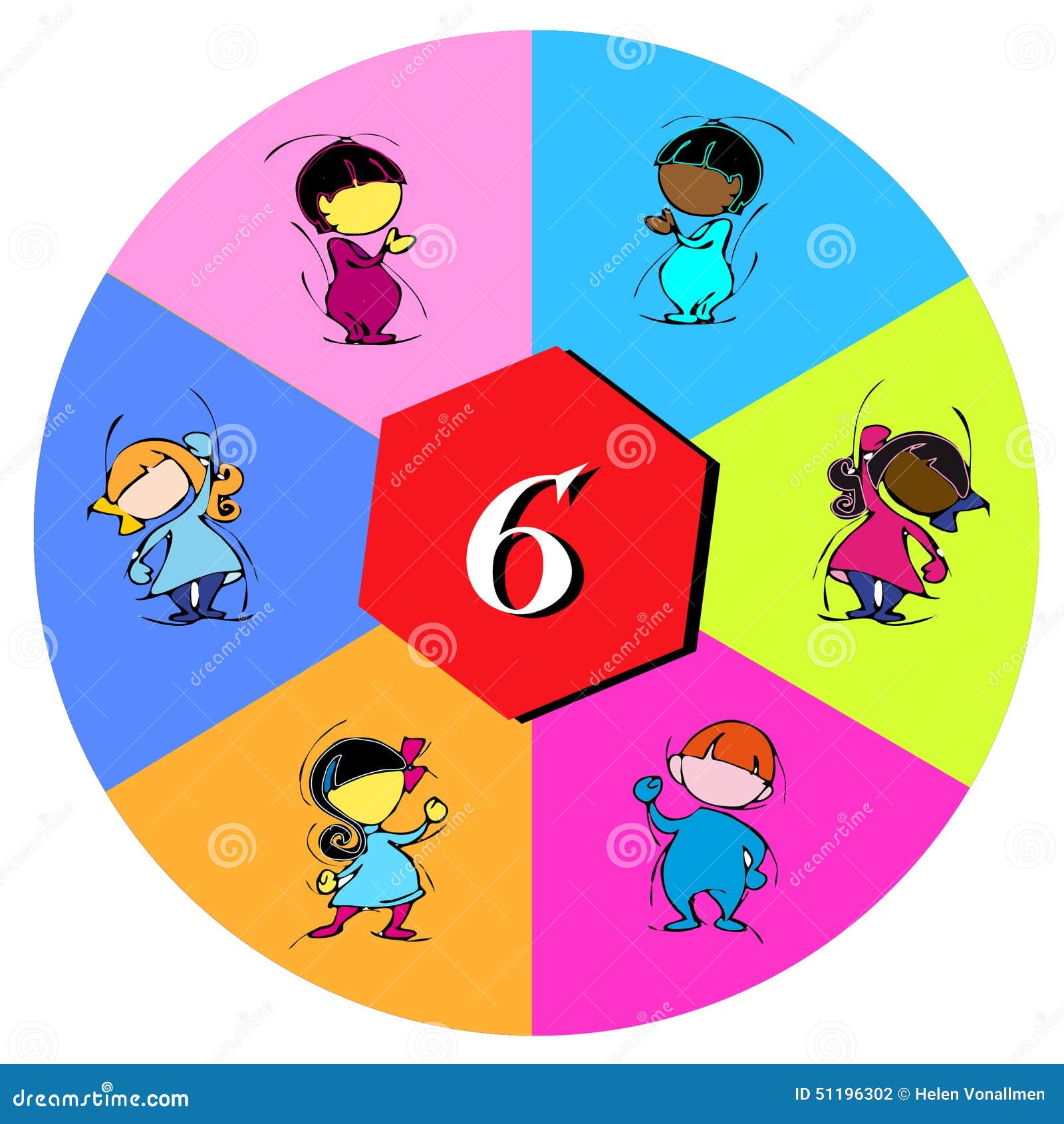Number Six for Children or Baby Cartoon Stock Vector - Illustration of ...