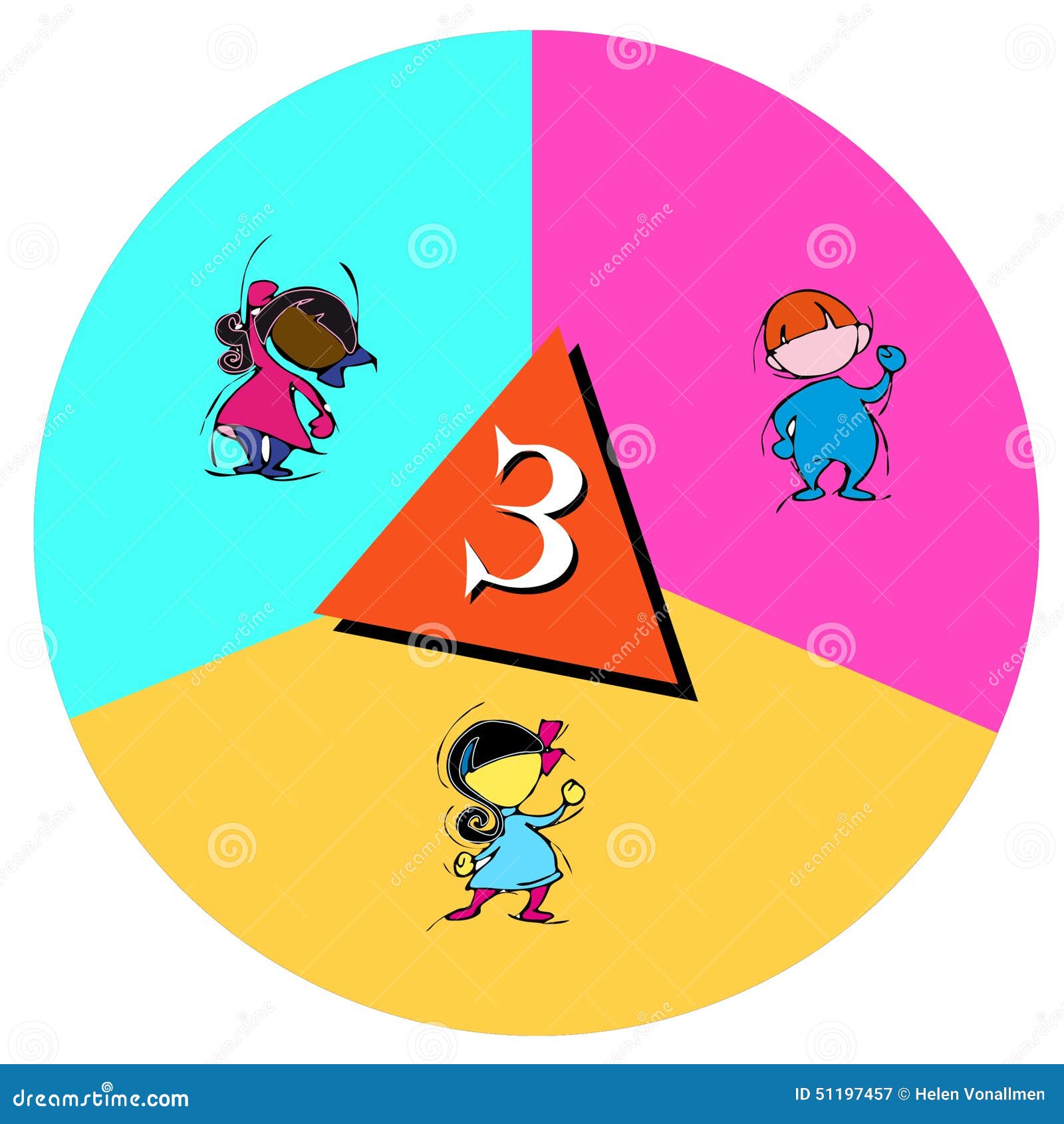 Number Three for Children or Baby Cartoon Stock Vector - Illustration ...