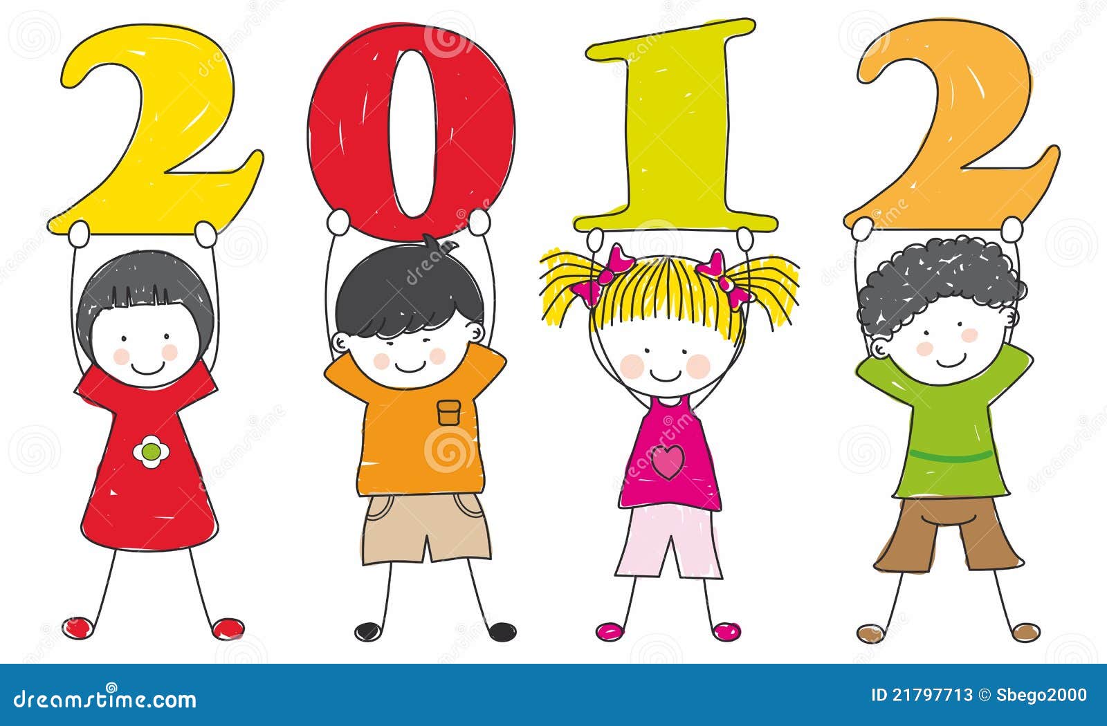 Children with the numbers stock vector. Illustration of cute - 21797713