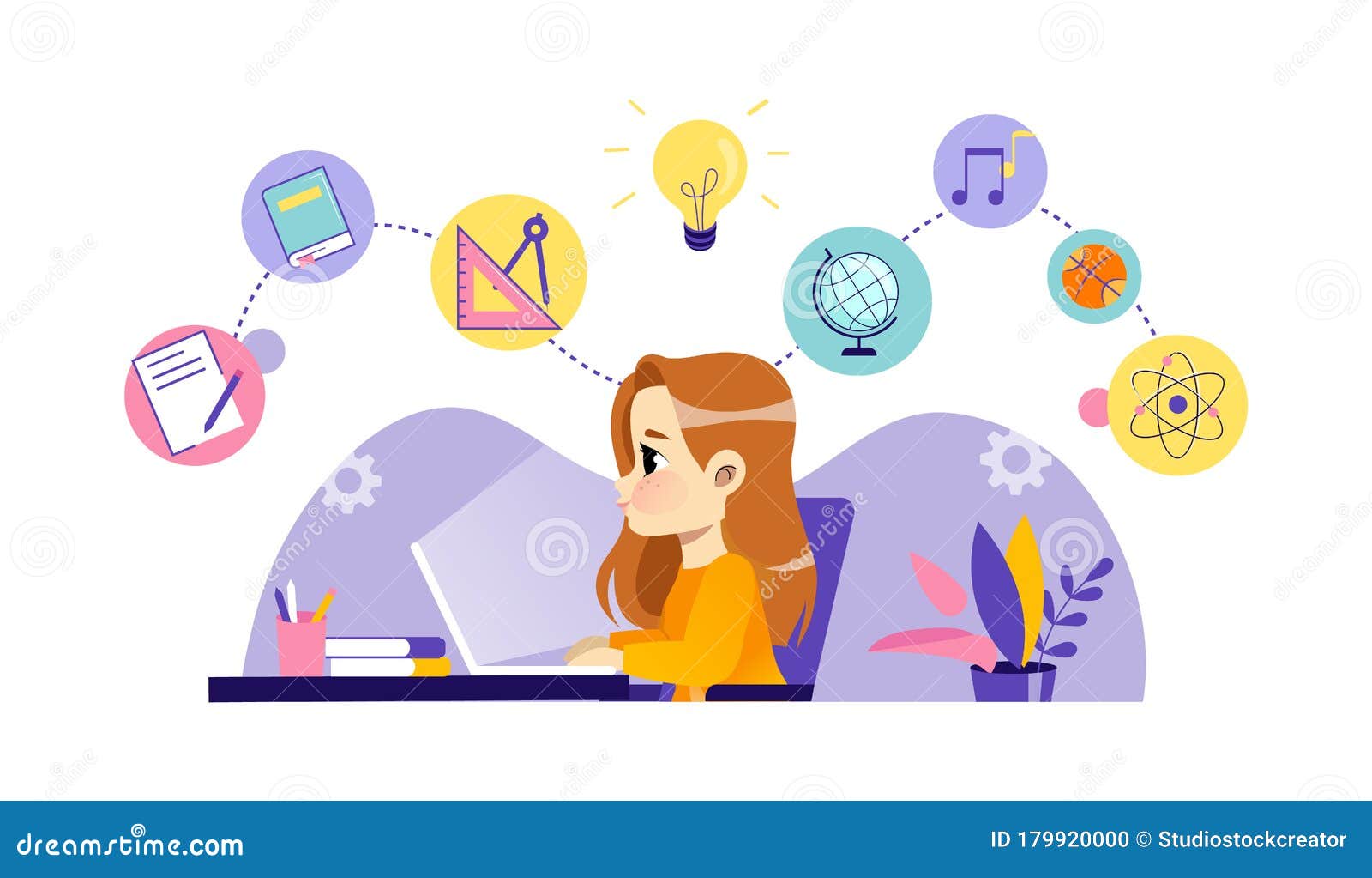 Children Online Education, Remote Study, Distance Exam, Training ...