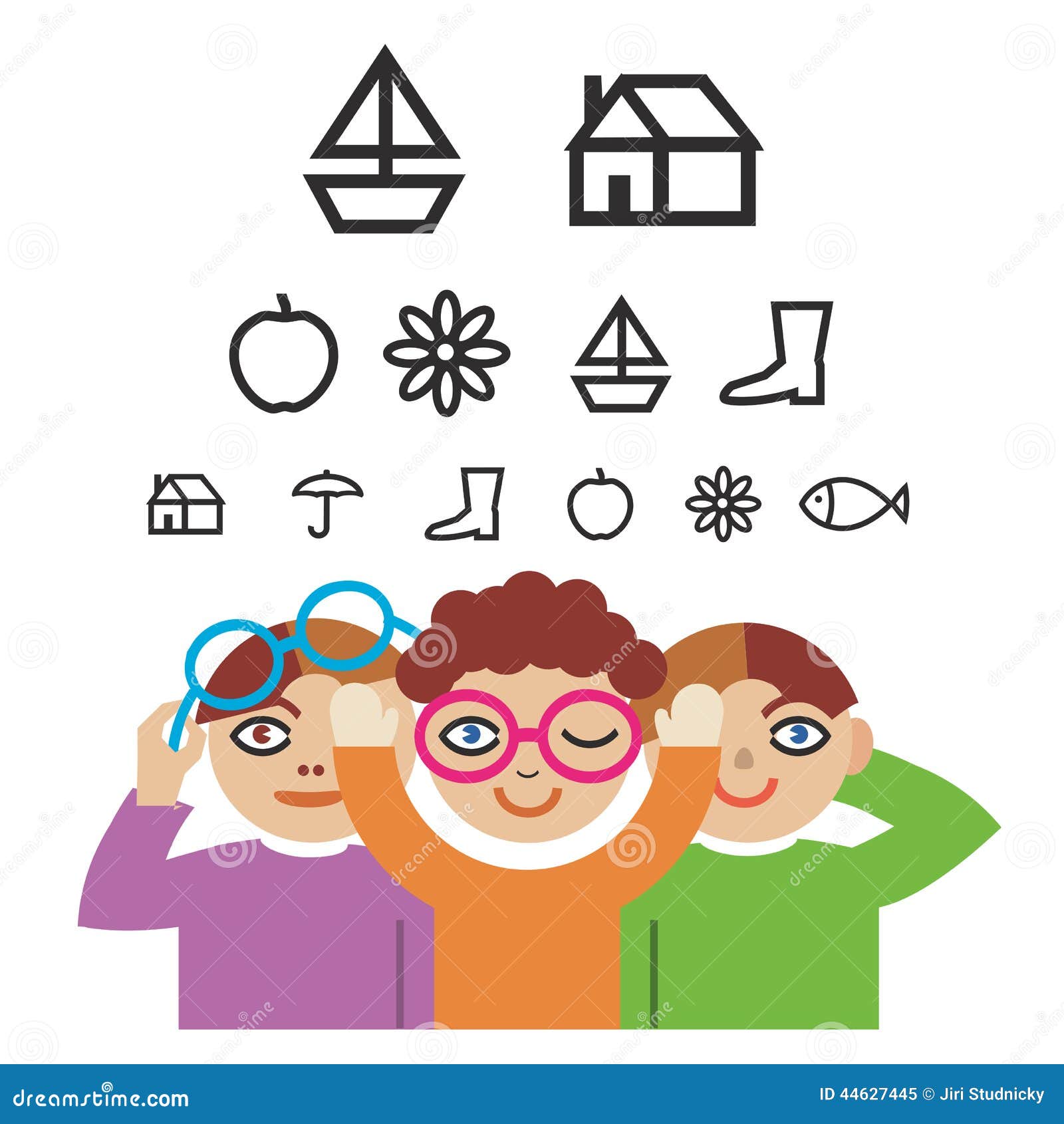 Children and Optometry Test Stock Vector - Illustration of cartoon ... Children and Optometry Test Stock Vector - Illustration of cartoon ...