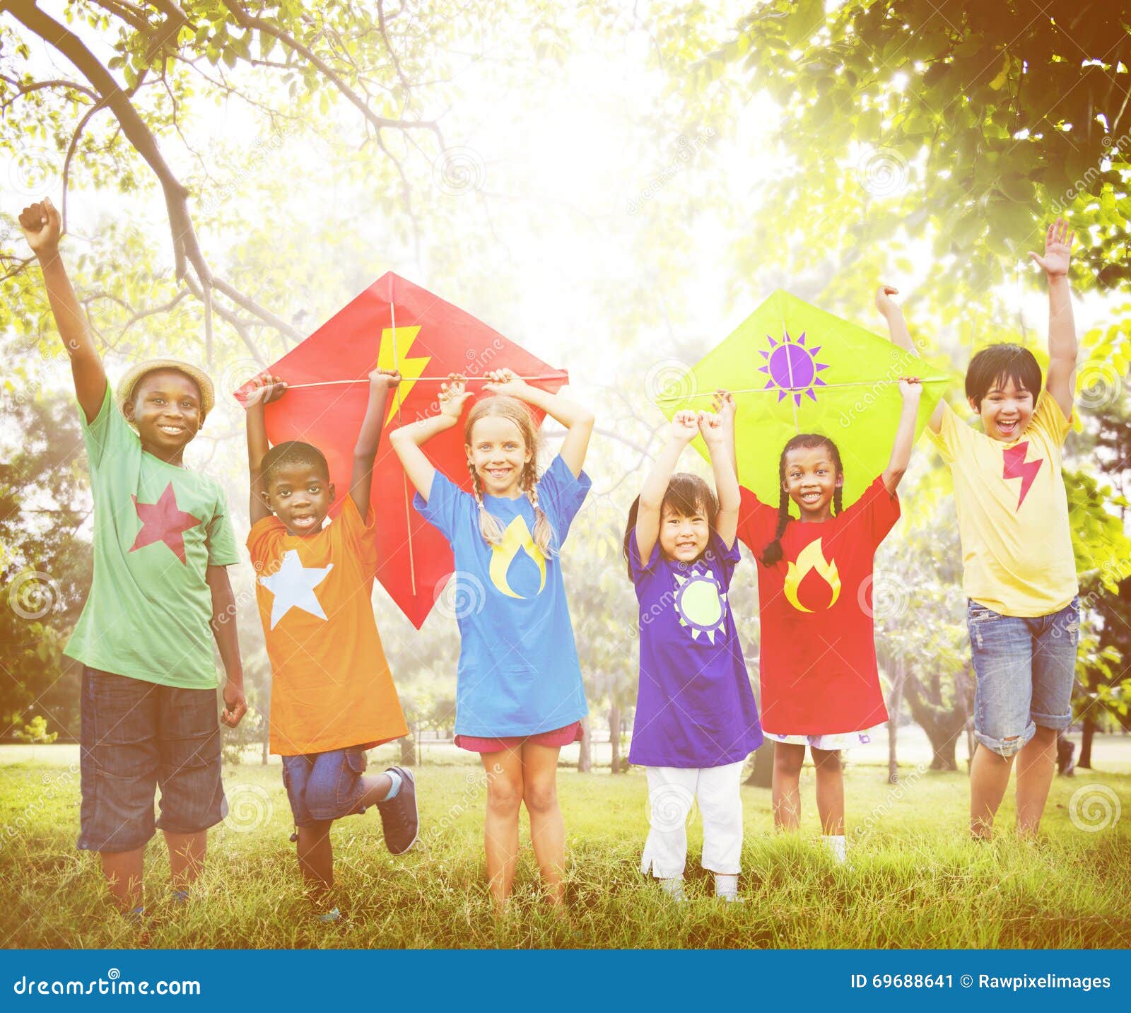 Children Outdoors Playing Cheerful Together Concept Stock Image - Image ...