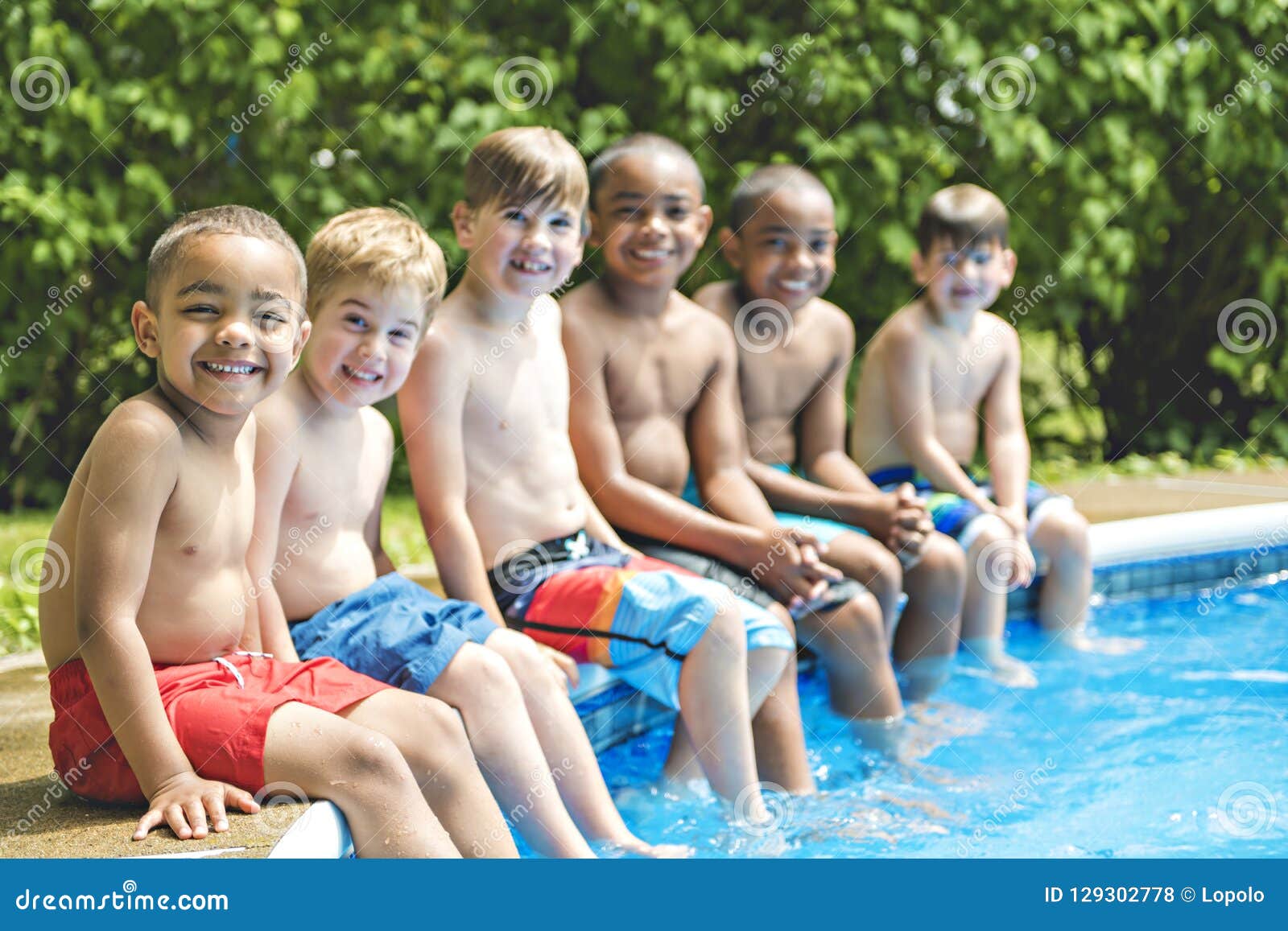 Children in Outside Swimming Pool Stock Photo - Image of beach ...