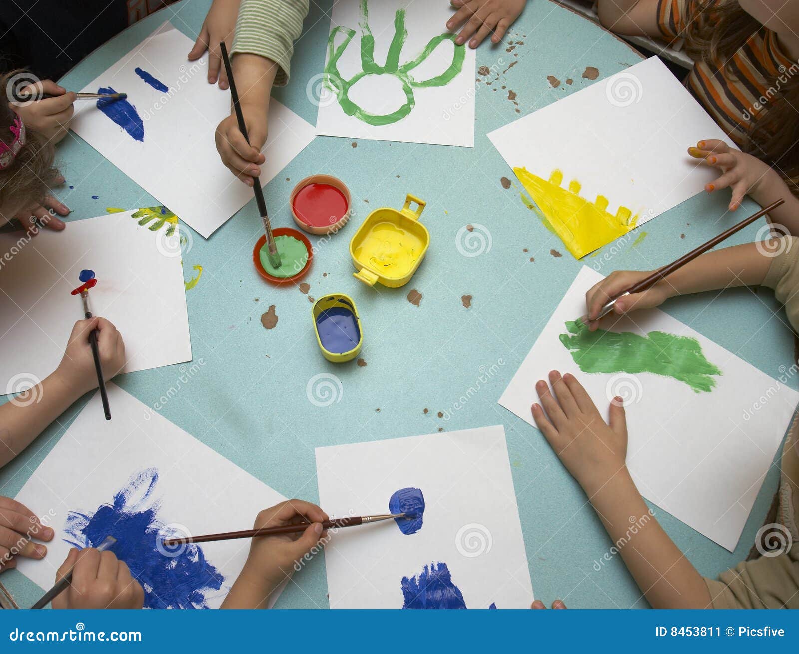 Children painting stock image. Image of development, crafts - 8453811