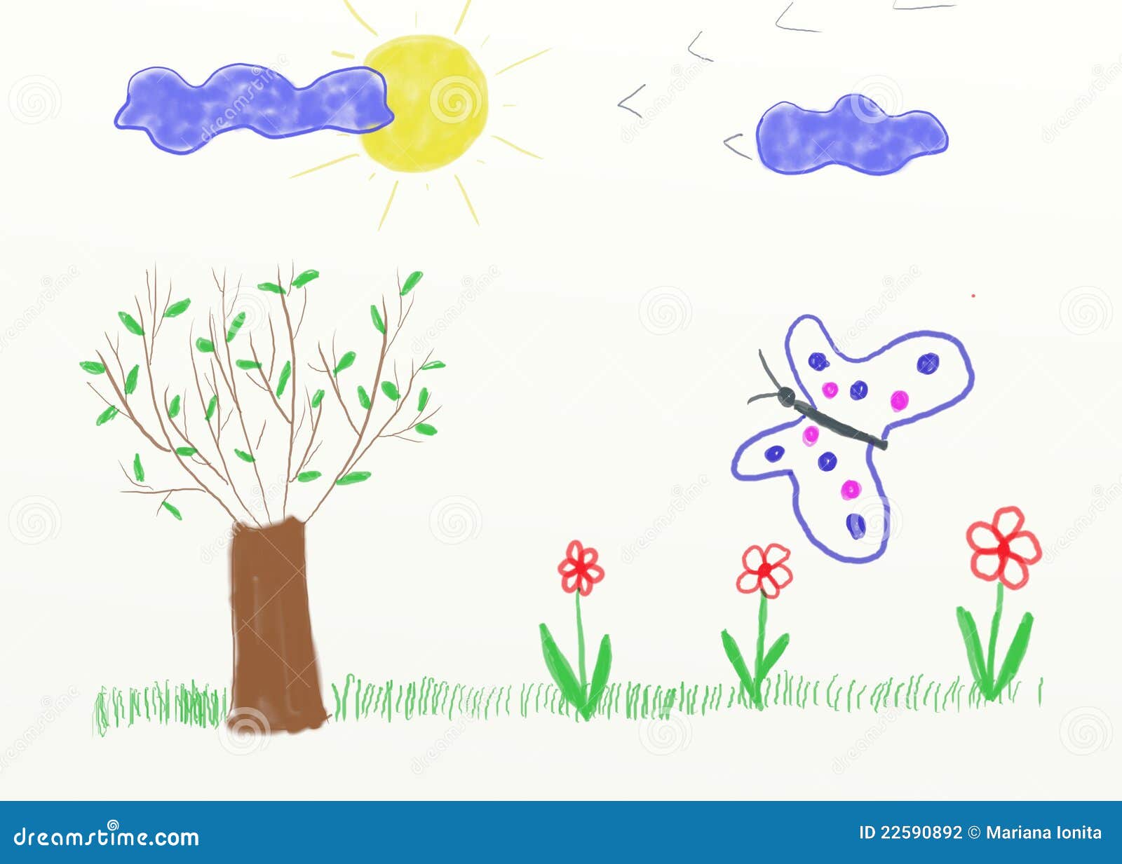 Children Painting With A Paint Brush And Holding A Paint Bucket. Vector ...