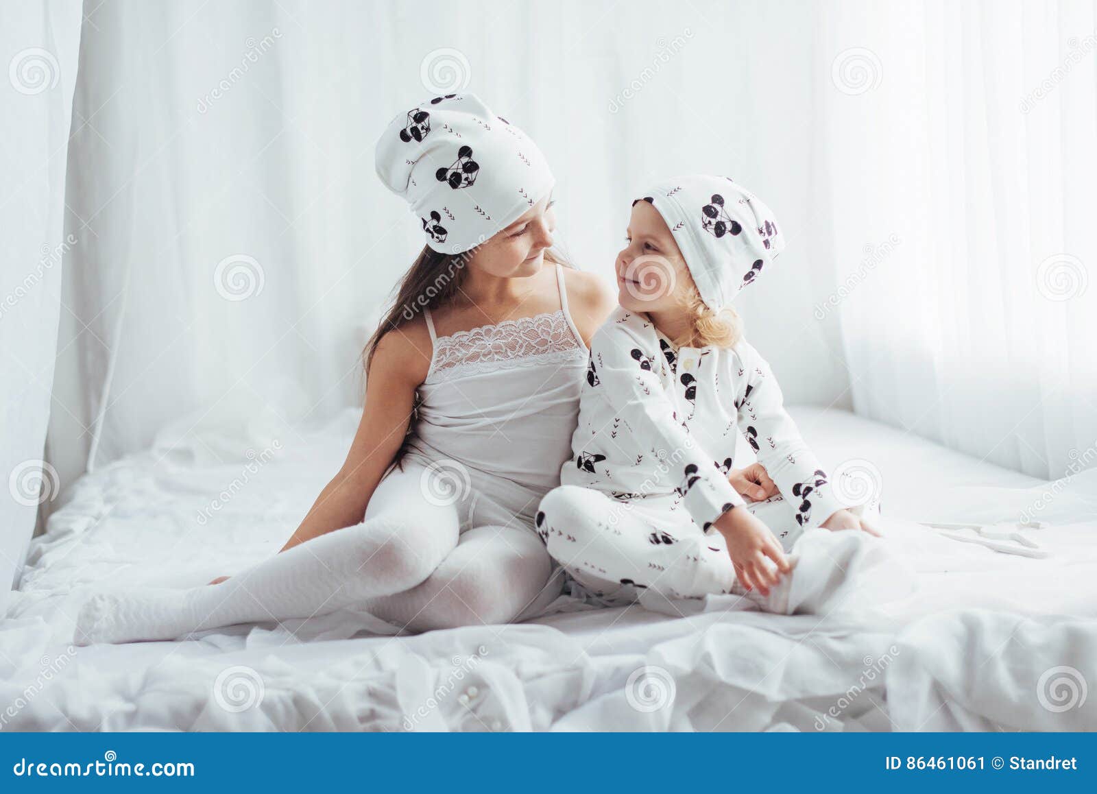 Children in pajamas stock image. Image of cute, girl - 86461061