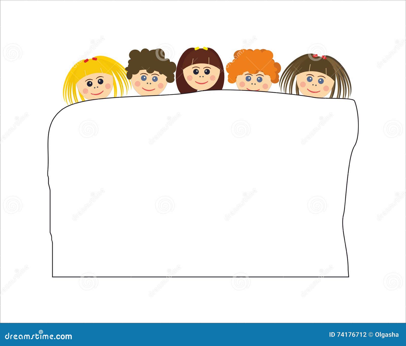 Children with paper sheet stock vector. Illustration of mark - 74176712
