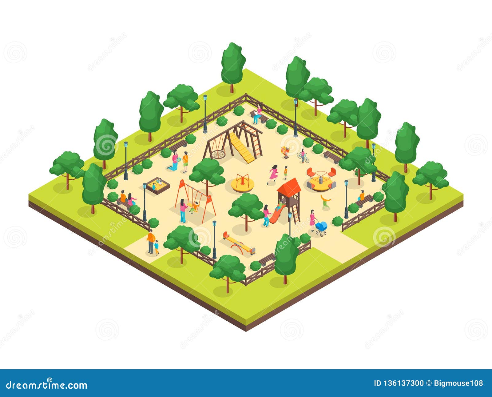Children Park Concept 3d Isometric View. Vector Stock Vector ... Children Park Concept 3d Isometric View. Vector Stock Vector ...