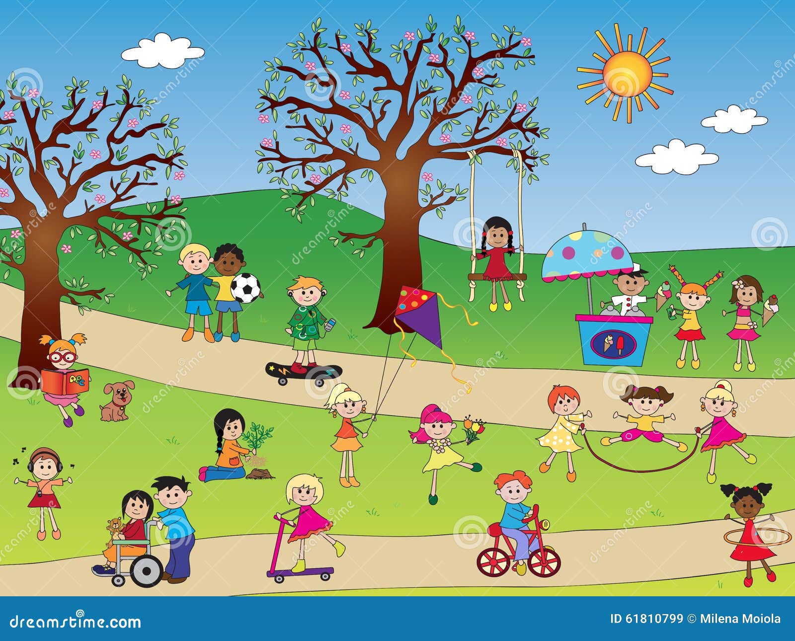Children Park stock illustration. Illustration of games - 61810799