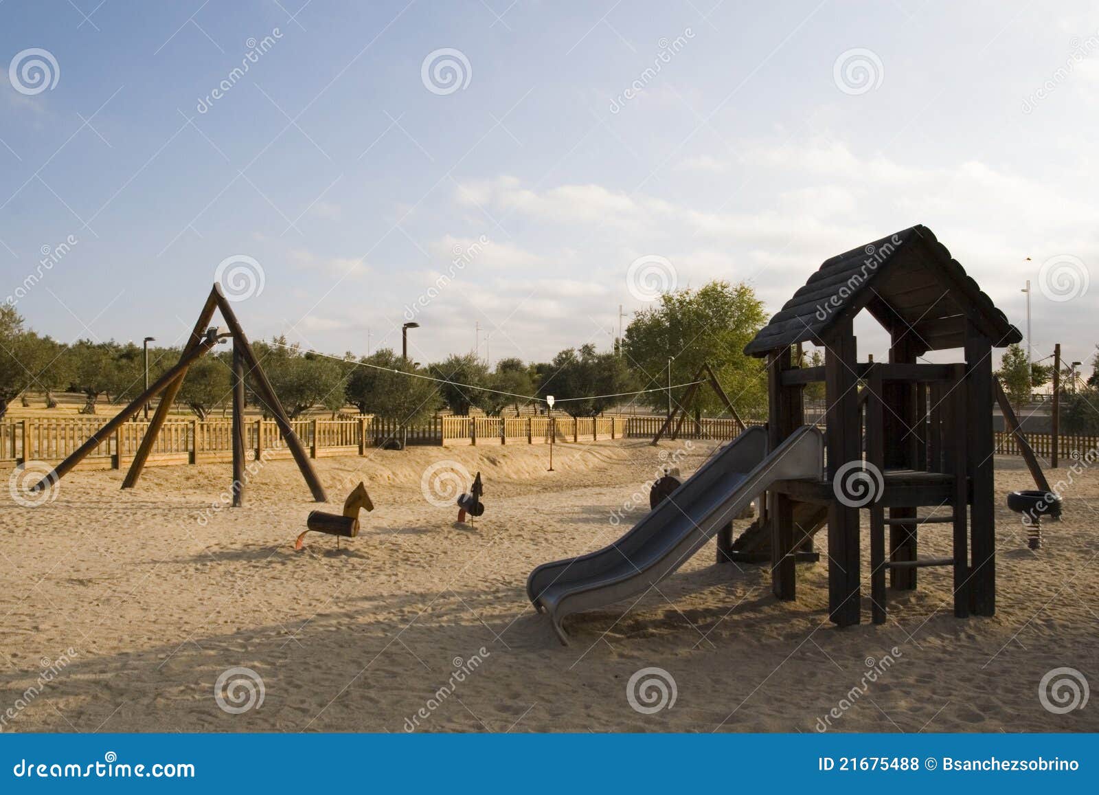 Children park on sand stock photo. Image of equipment - 21675488