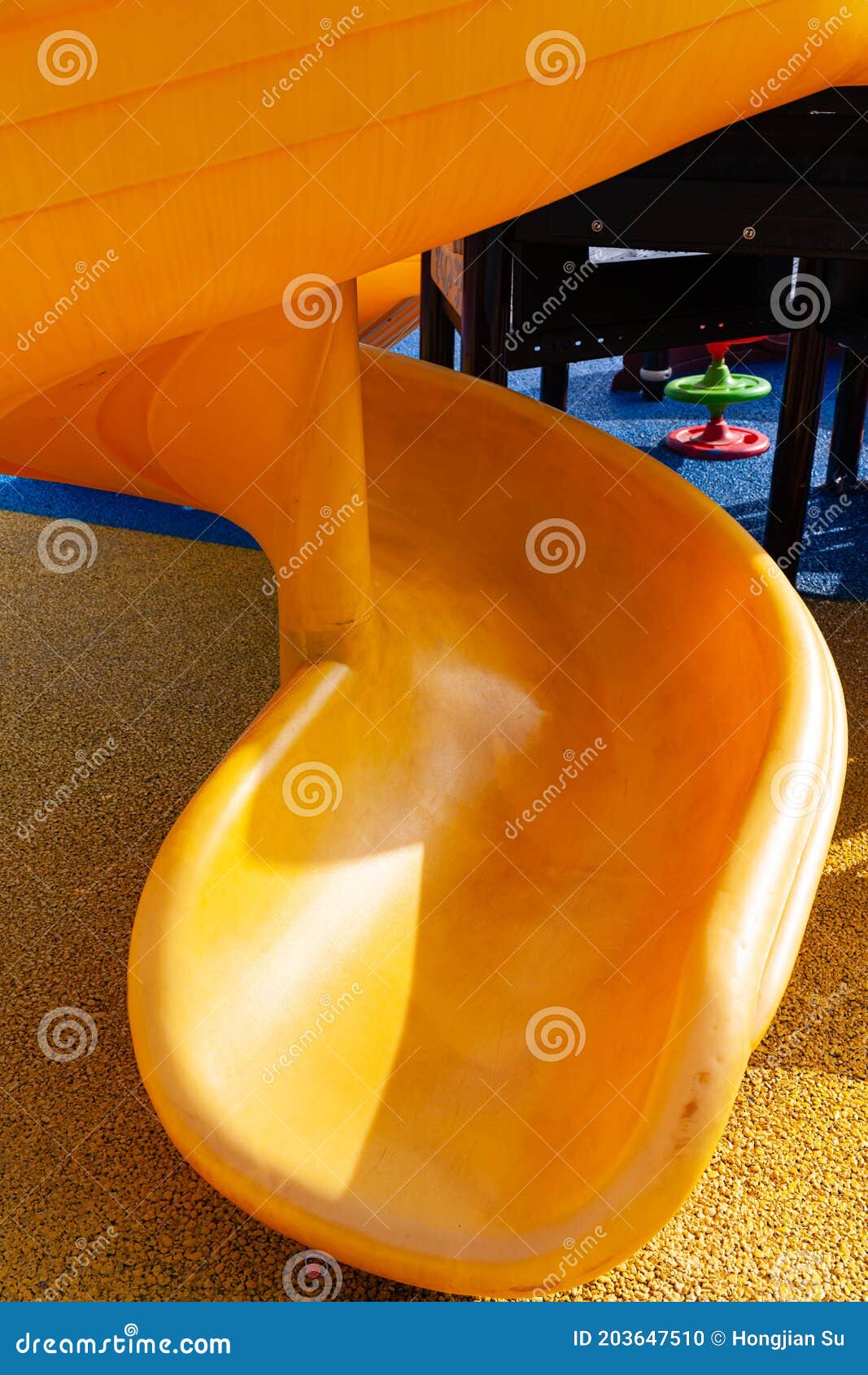 Children Park Slide, Playground Yellow Slide, Yellow Colour Children ...