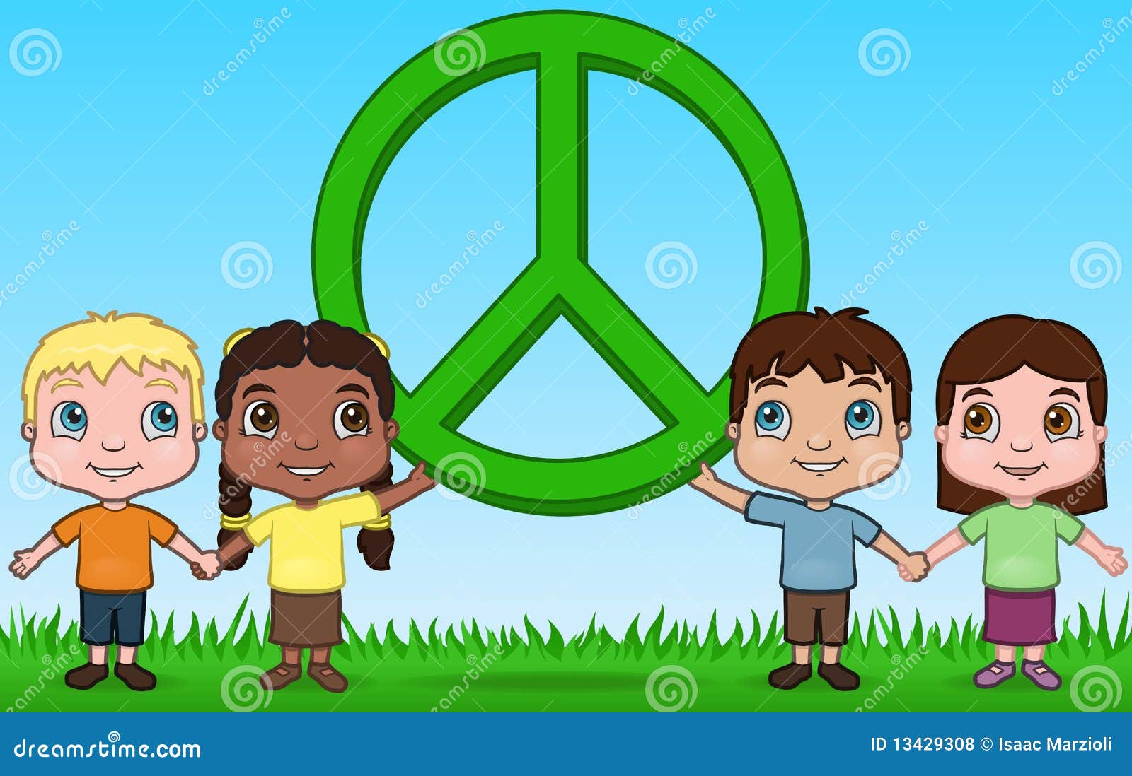 Children and Peace stock vector. Illustration of peace - 13429308