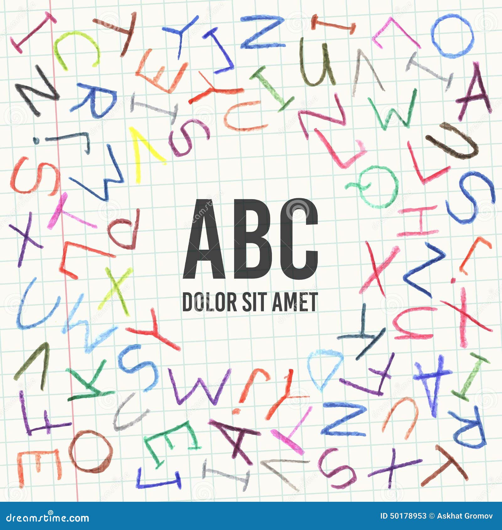 Children Pencil ABC Background Vector Illustration | CartoonDealer.com ...