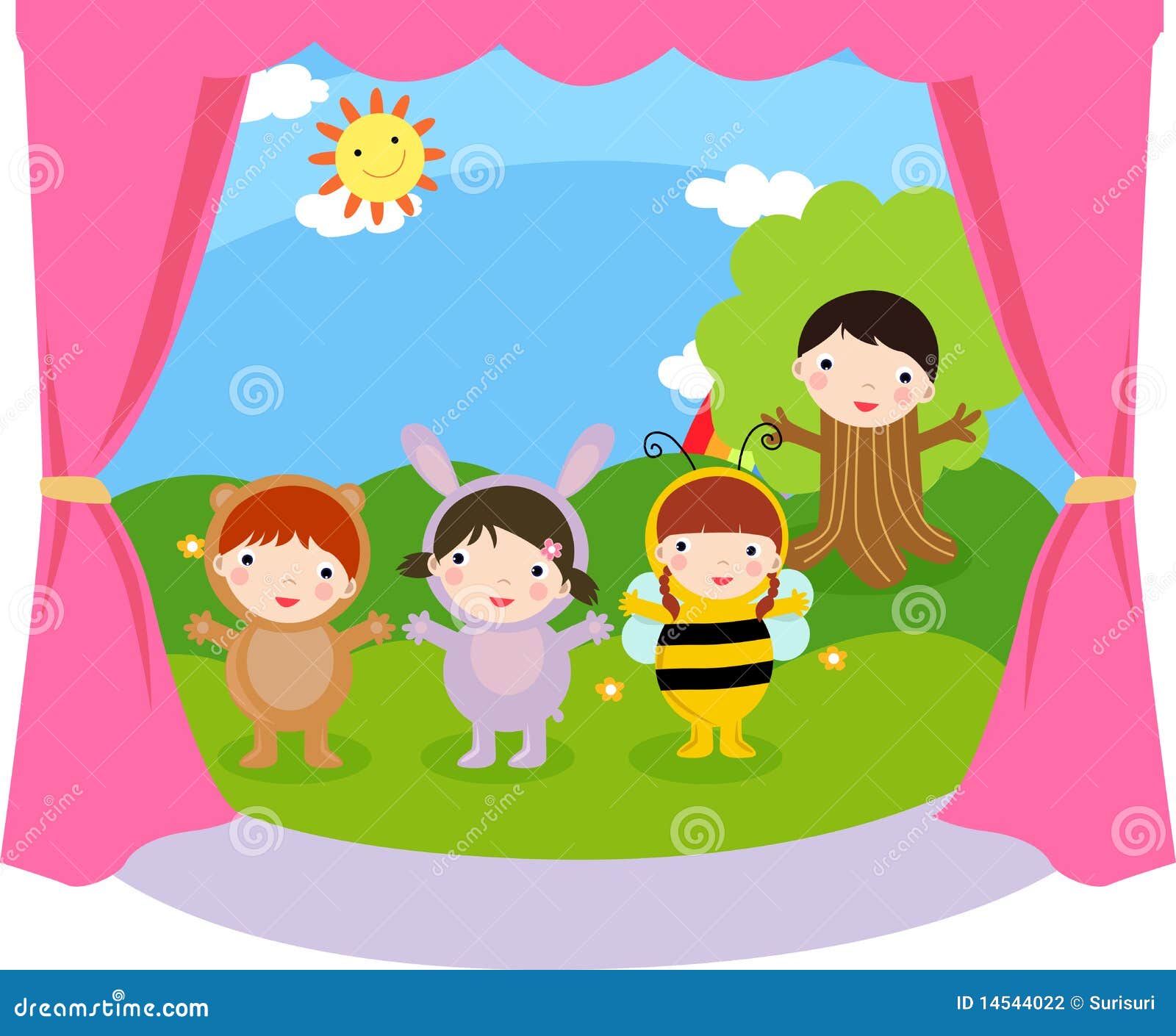 Children are performing stock vector. Illustration of cute - 14544022
