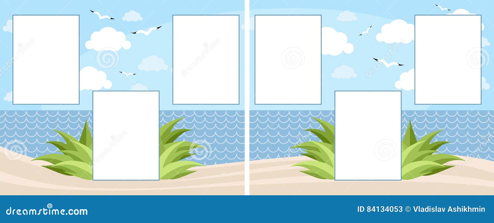 Children Photobook Page Cartoon Vector | CartoonDealer.com #84134053